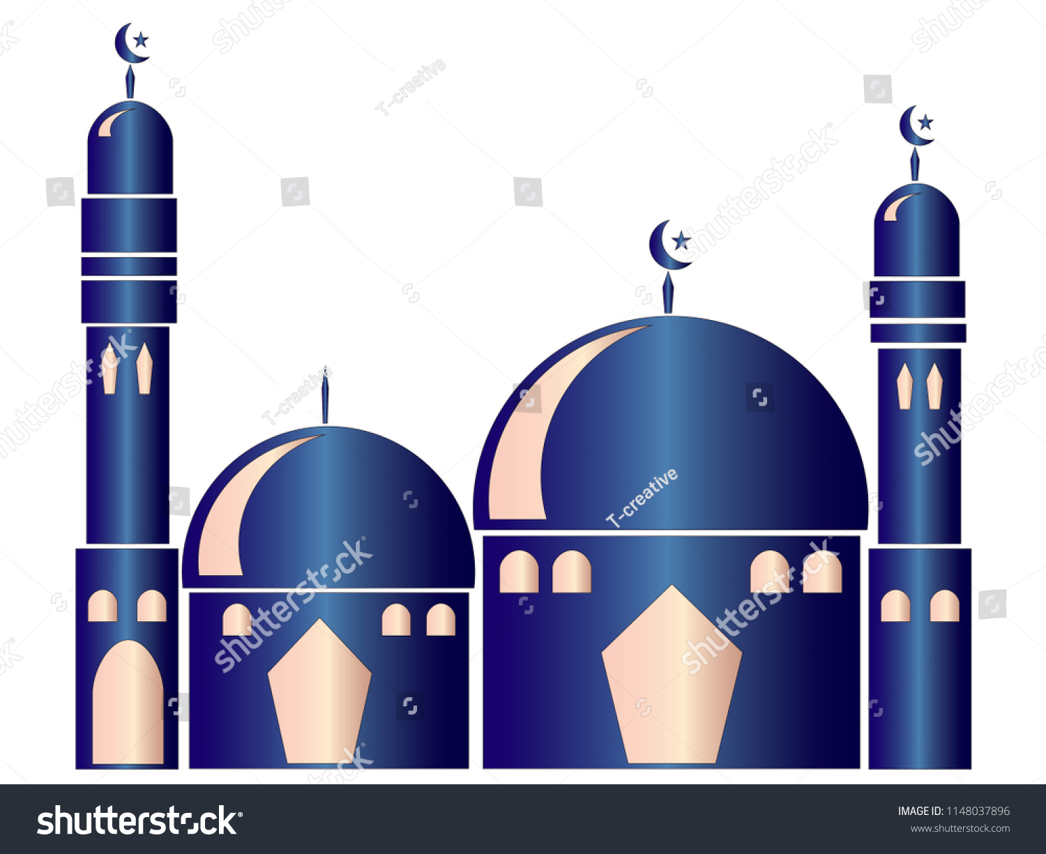 Mosque Vector Illustration Islamic Symbol Vector Stock Vector (Royalty ...