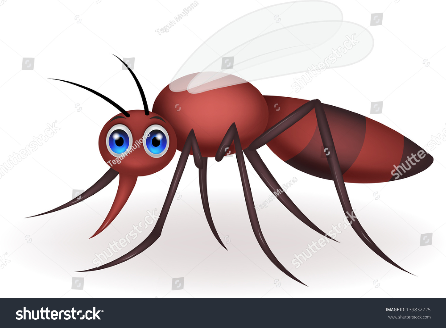 Mosquito Cartoon Stock Vector (Royalty Free) 139832725 | Shutterstock