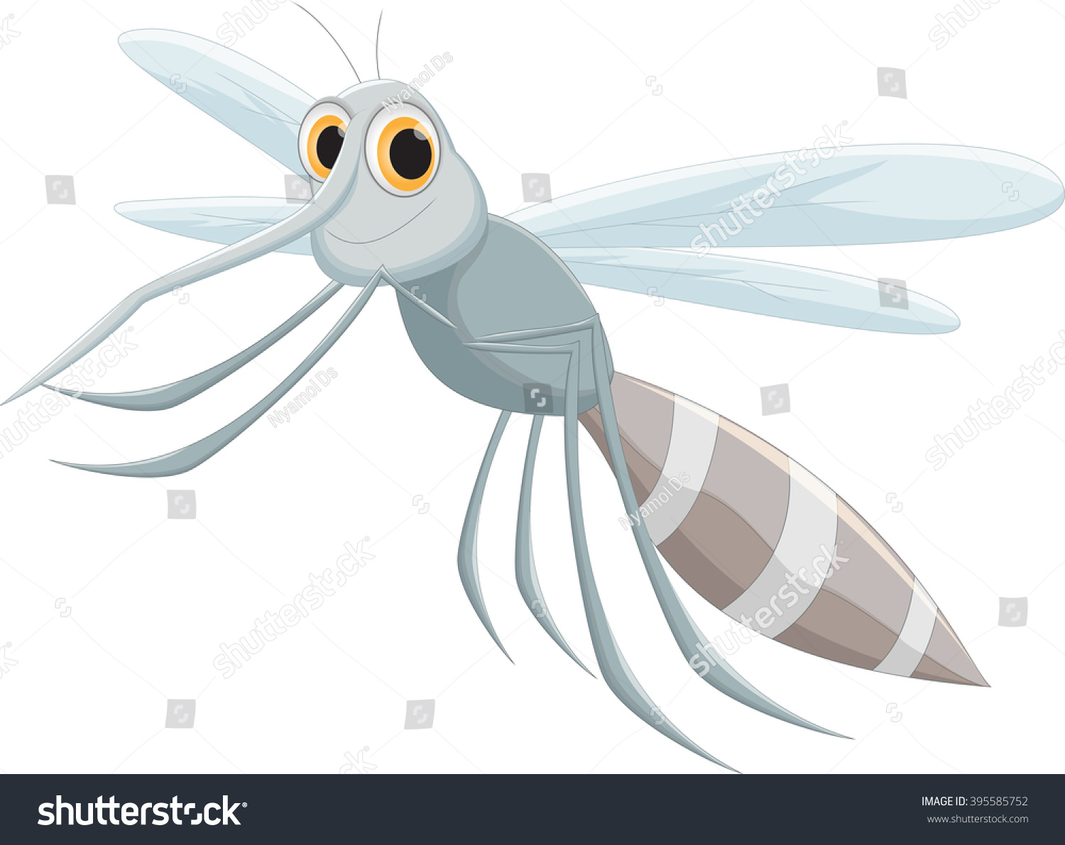 Mosquito Cartoon Stock Vector (Royalty Free) 395585752