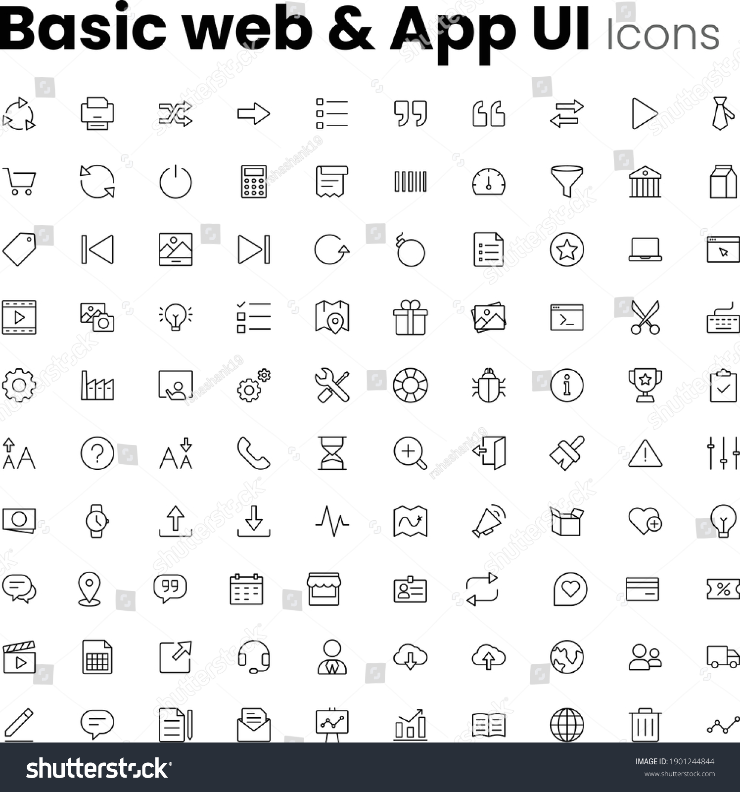 Most Popular Basic Web App Ui Stock Vector (Royalty Free) 1901244844