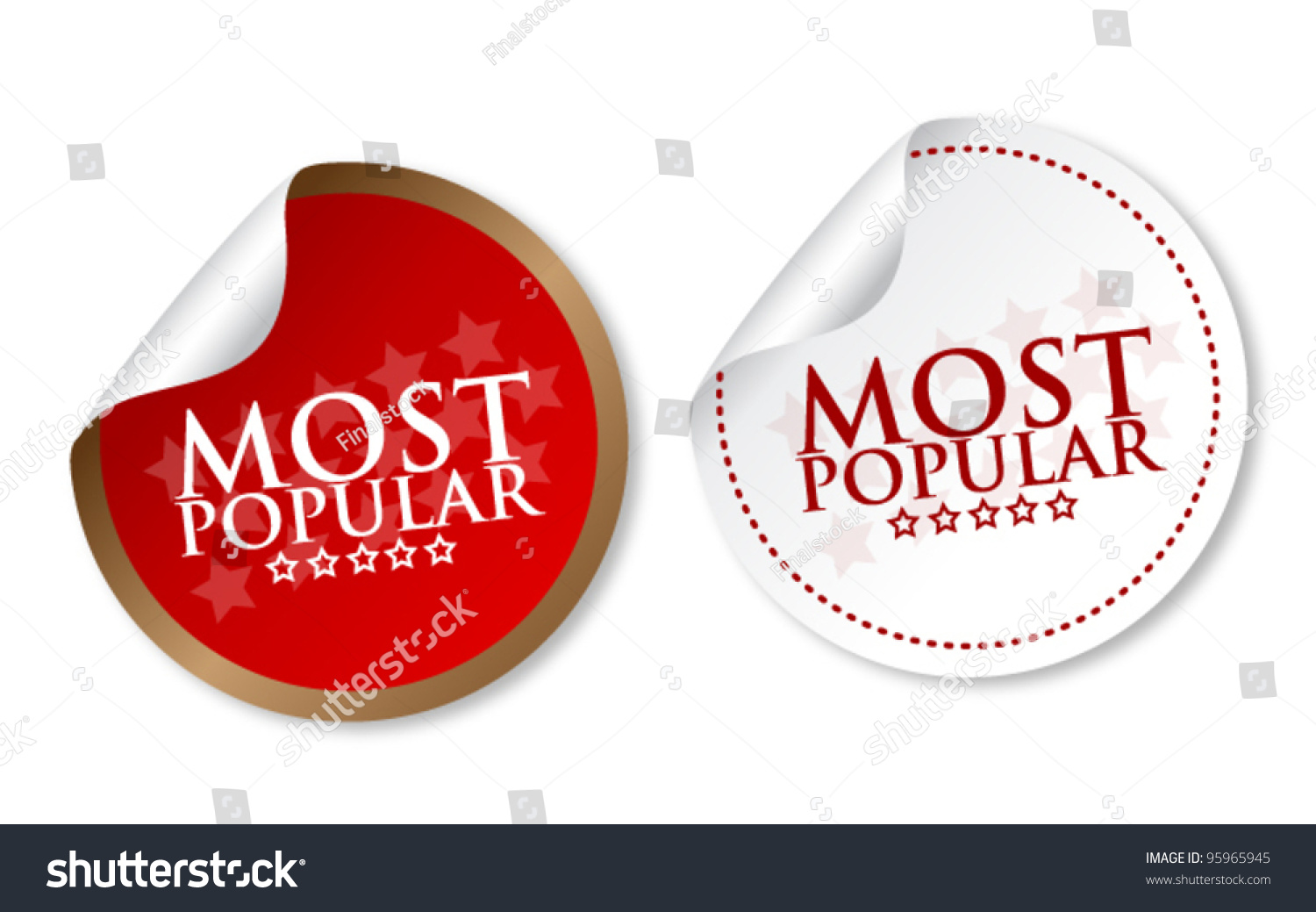 Most Popular Stickers Stock Vector (Royalty Free) 95965945