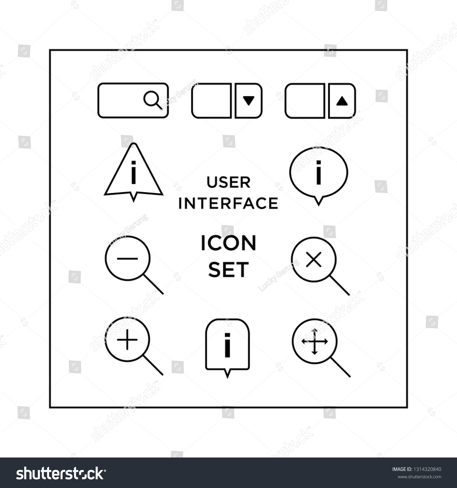 Most Used User Interface Icon Set Stock Vector (Royalty Free ...