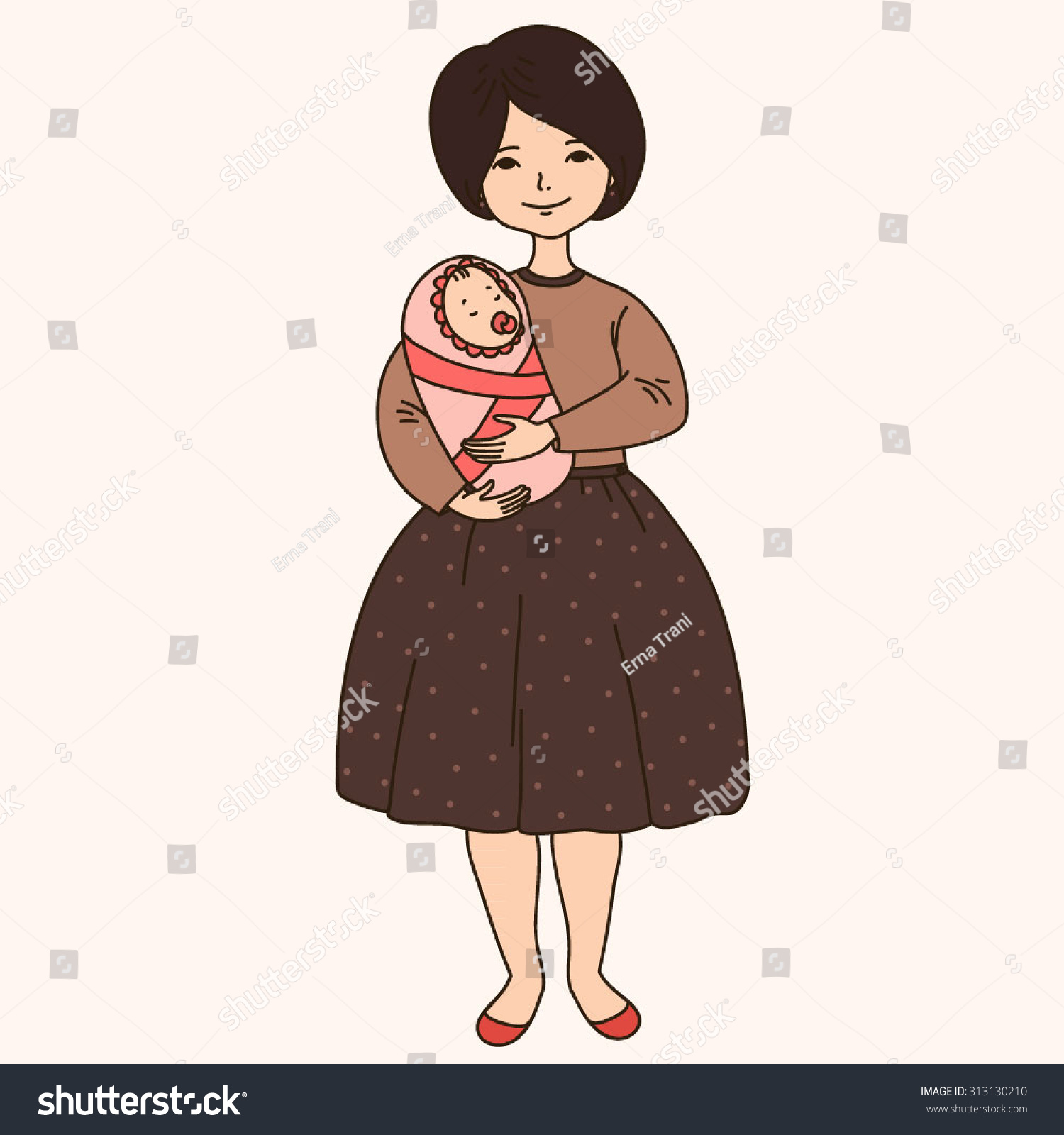 Mother Child Vector Illustration Stock Vector (Royalty Free) 313130210