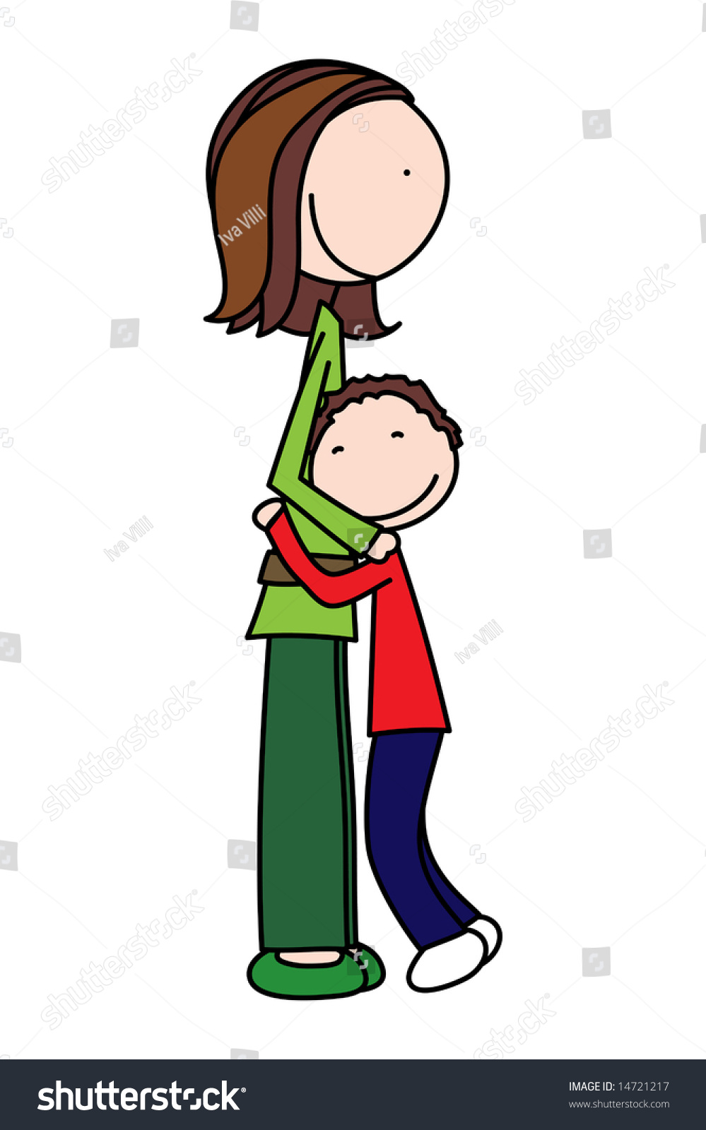 Mother Son Hugging Each Other 스톡 벡터 로열티 프리 14721217 Shutterstock