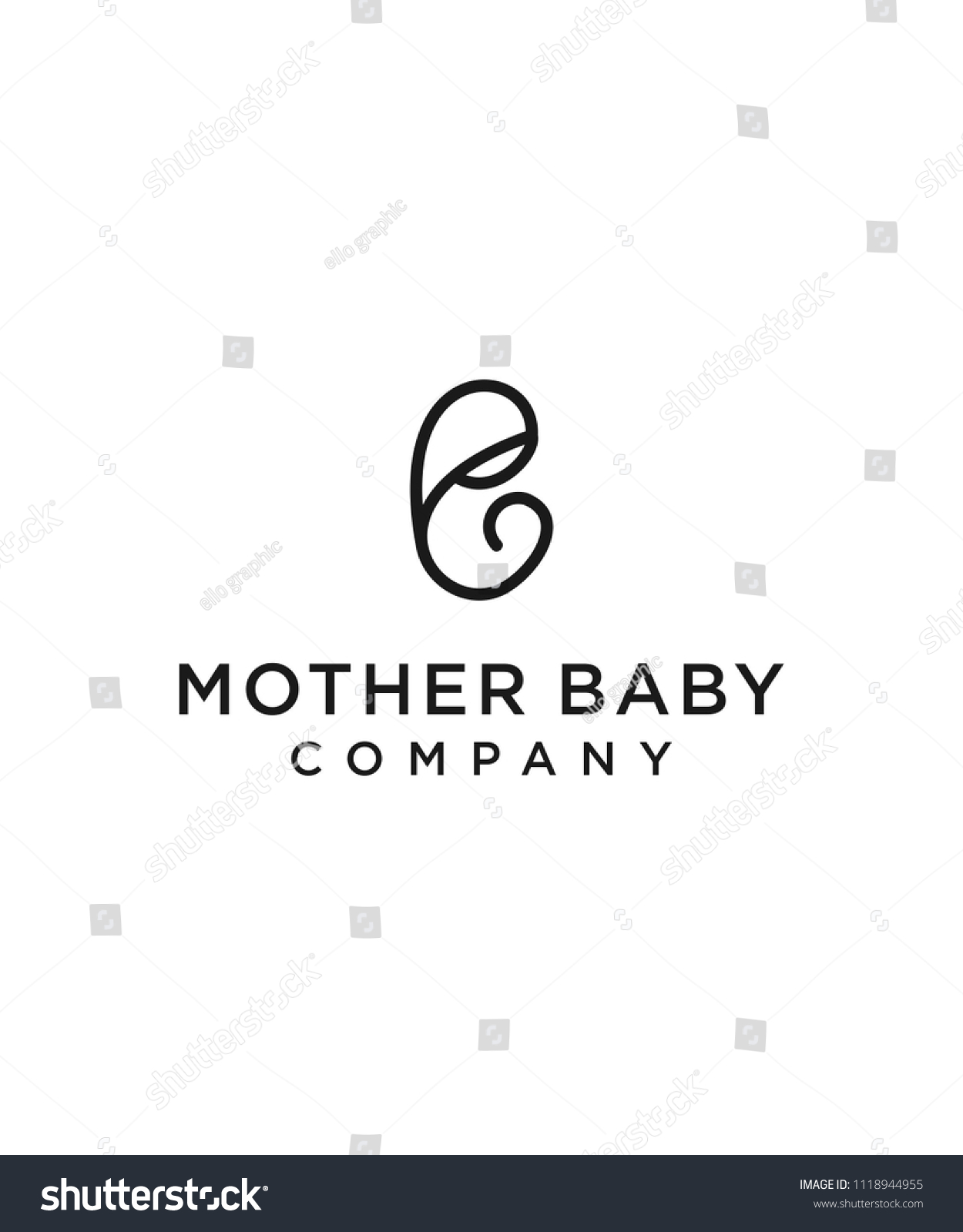 Mother Line Logo Stock Vector (Royalty Free) 1118944955