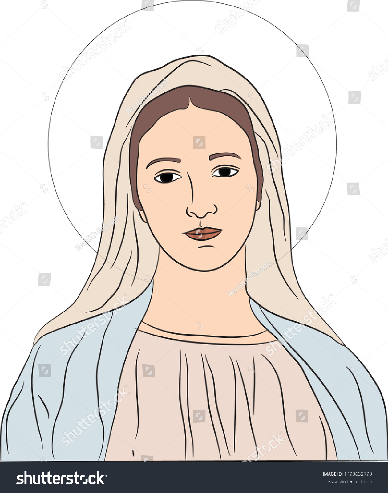 Mother Mary Transparent Background Vector Image: vector de stock (libre ...