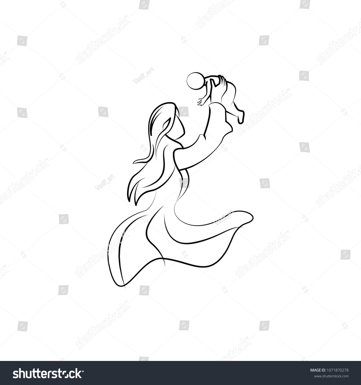 Mother Child Line Art Icon Logo Stock Vector (Royalty Free) 1071870278 Mother Child Line Art Icon Logo Stock Vector (Royalty Free) 1071870278
