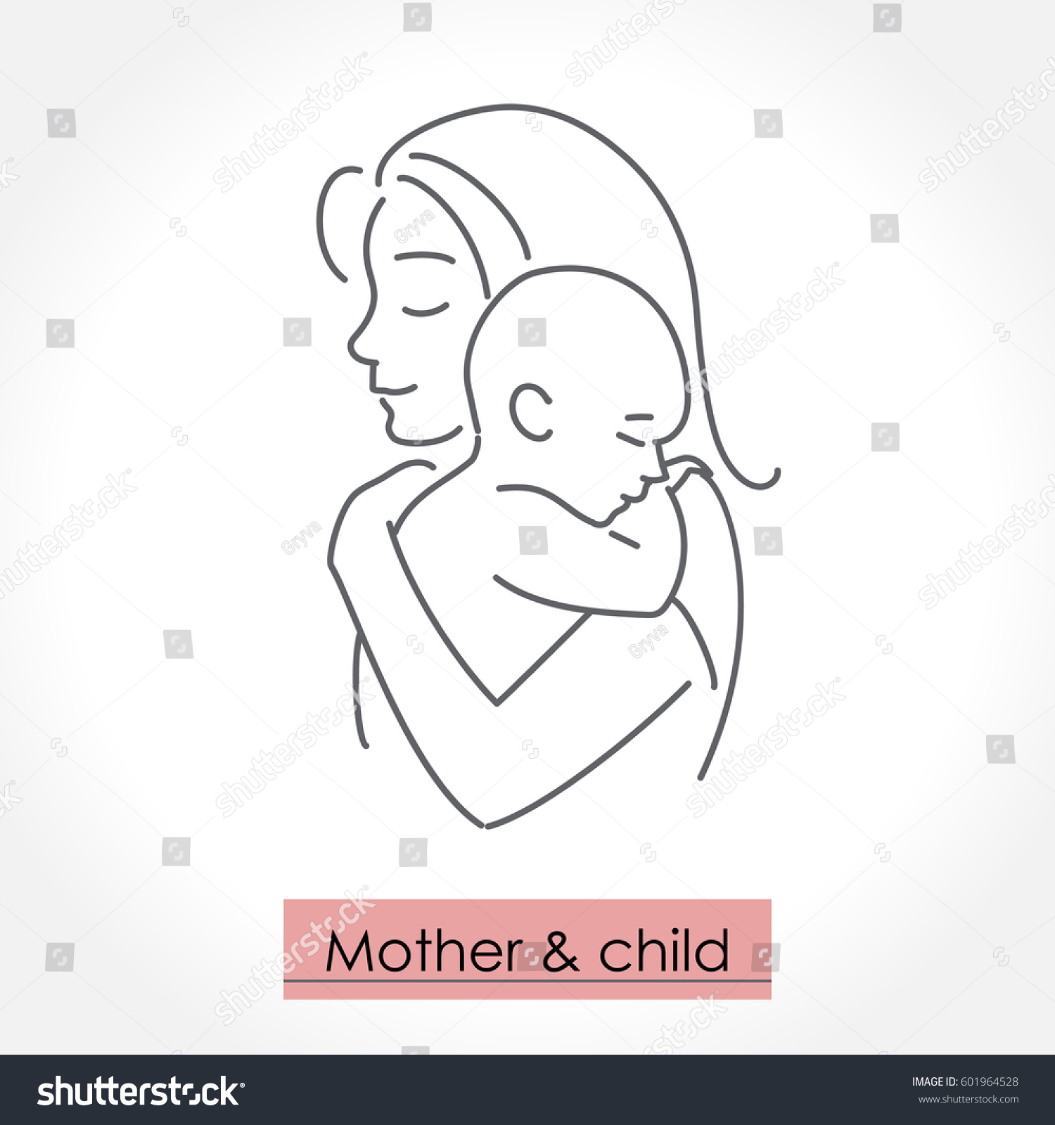 Mother Child Line Art Icon Logo Stock Vector (Royalty Free) 601964528 Mother Child Line Art Icon Logo Stock Vector (Royalty Free) 601964528