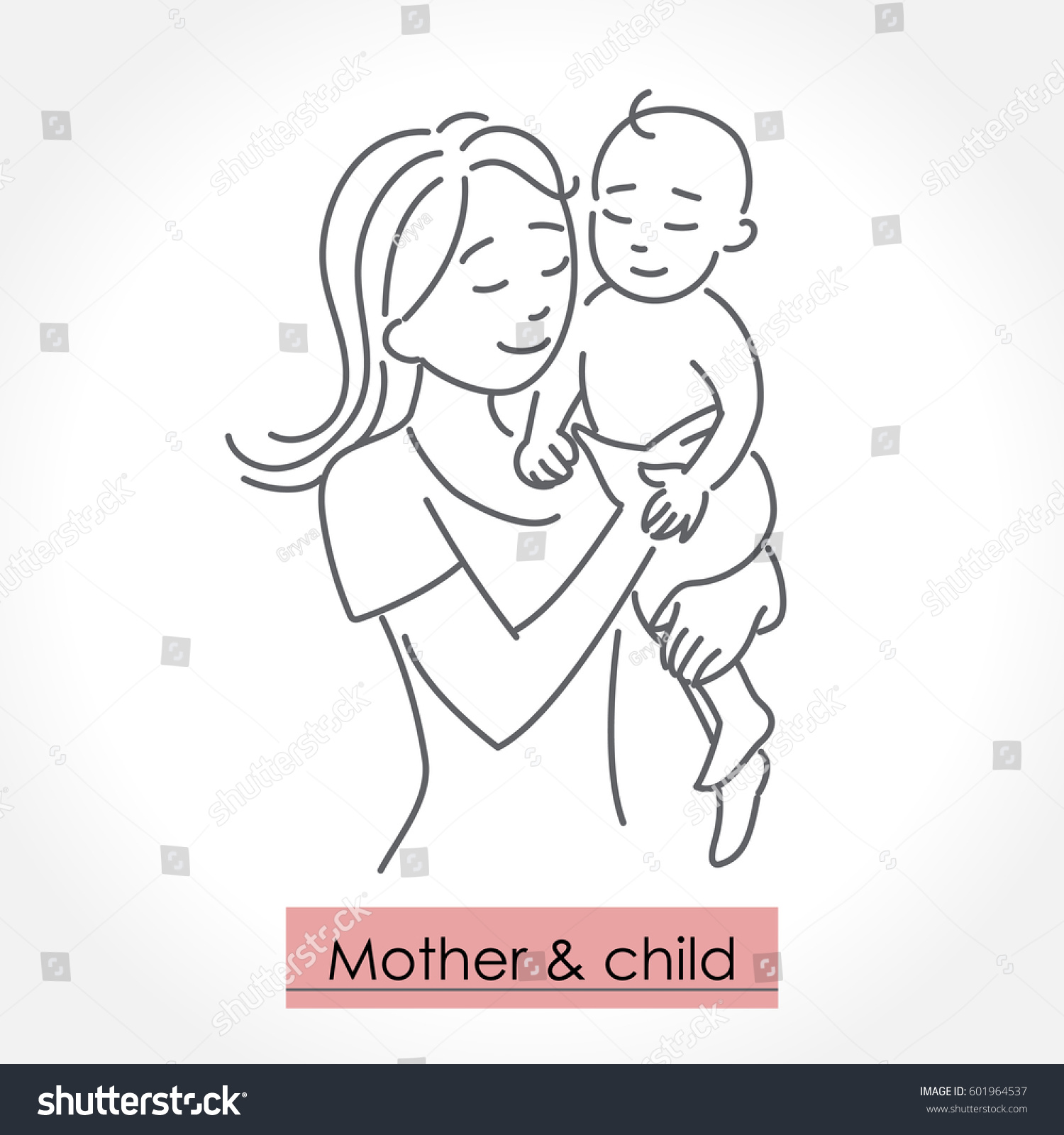 Mother Child Line Art Icon Logo Stock Vector (Royalty Free) 601964537 Mother Child Line Art Icon Logo Stock Vector (Royalty Free) 601964537