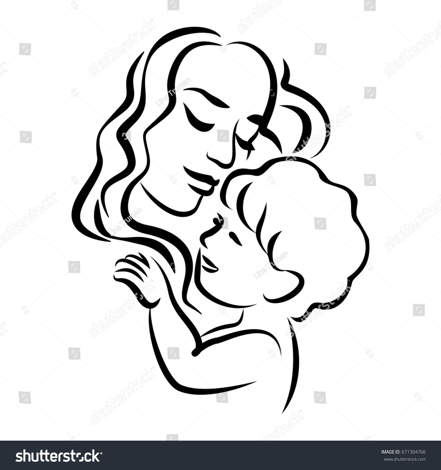 Mother Her Baby Stylized Outline Symbol Stock Vector (Royalty Free ... Mother Her Baby Stylized Outline Symbol Stock Vector (Royalty Free ...