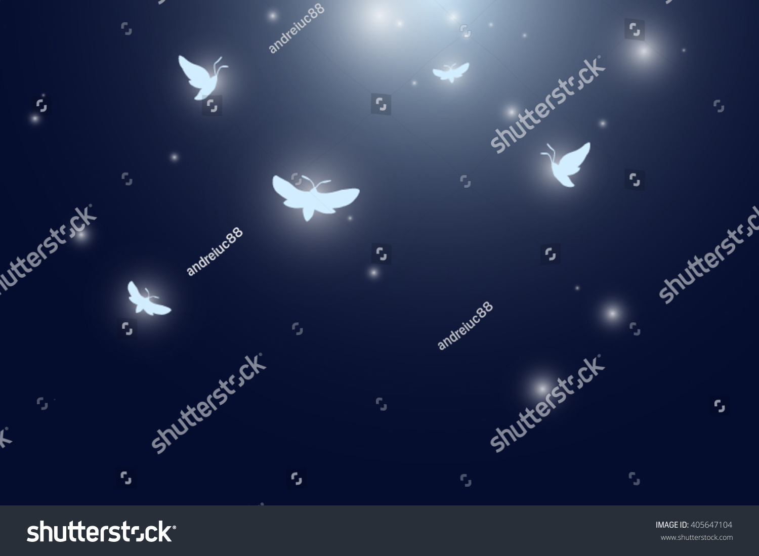 Moths Flying Night Vector Stock Vector (Royalty Free) 405647104