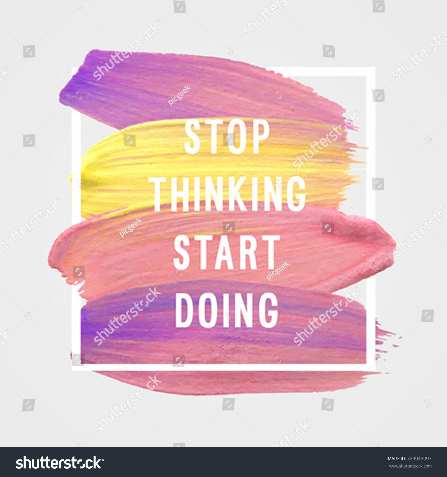 Motivation Poster Stop Thinking Start Doing Stock Vector (Royalty Free ...