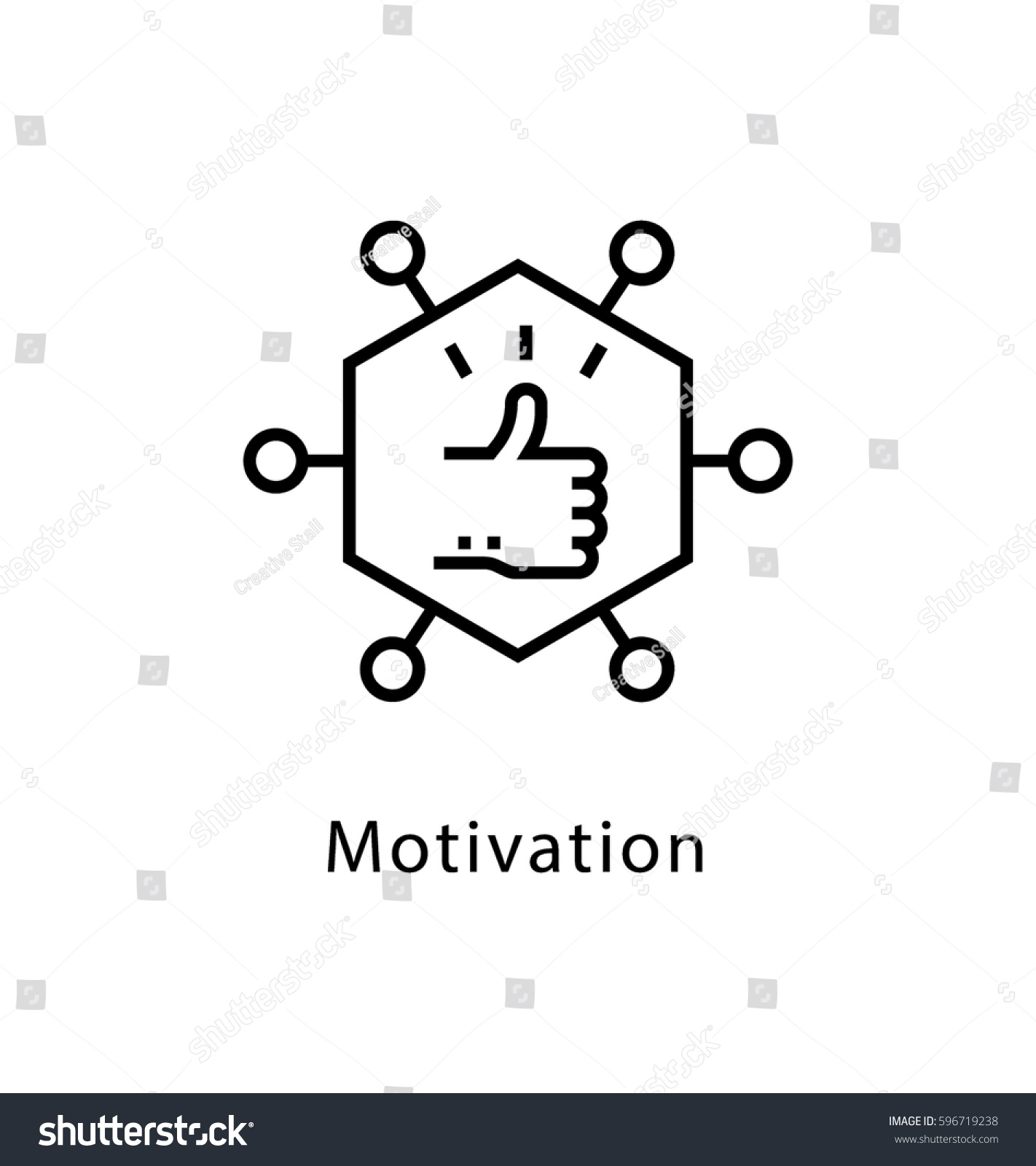 Motivation Vector Line Icon Stock Vector (Royalty Free) 596719238