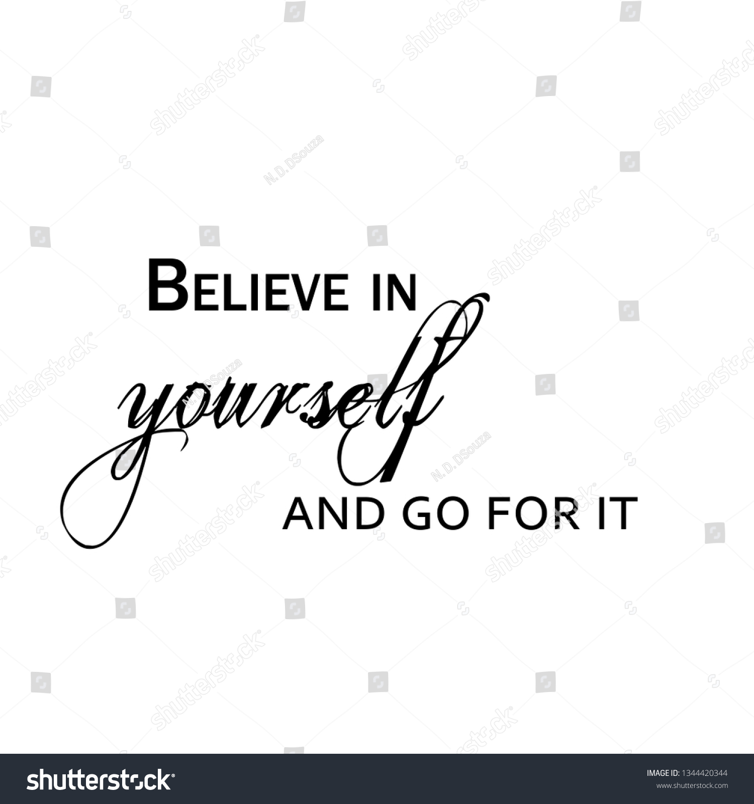 Motivational Quote Typography Print Use Poster Stock Vector Royalty