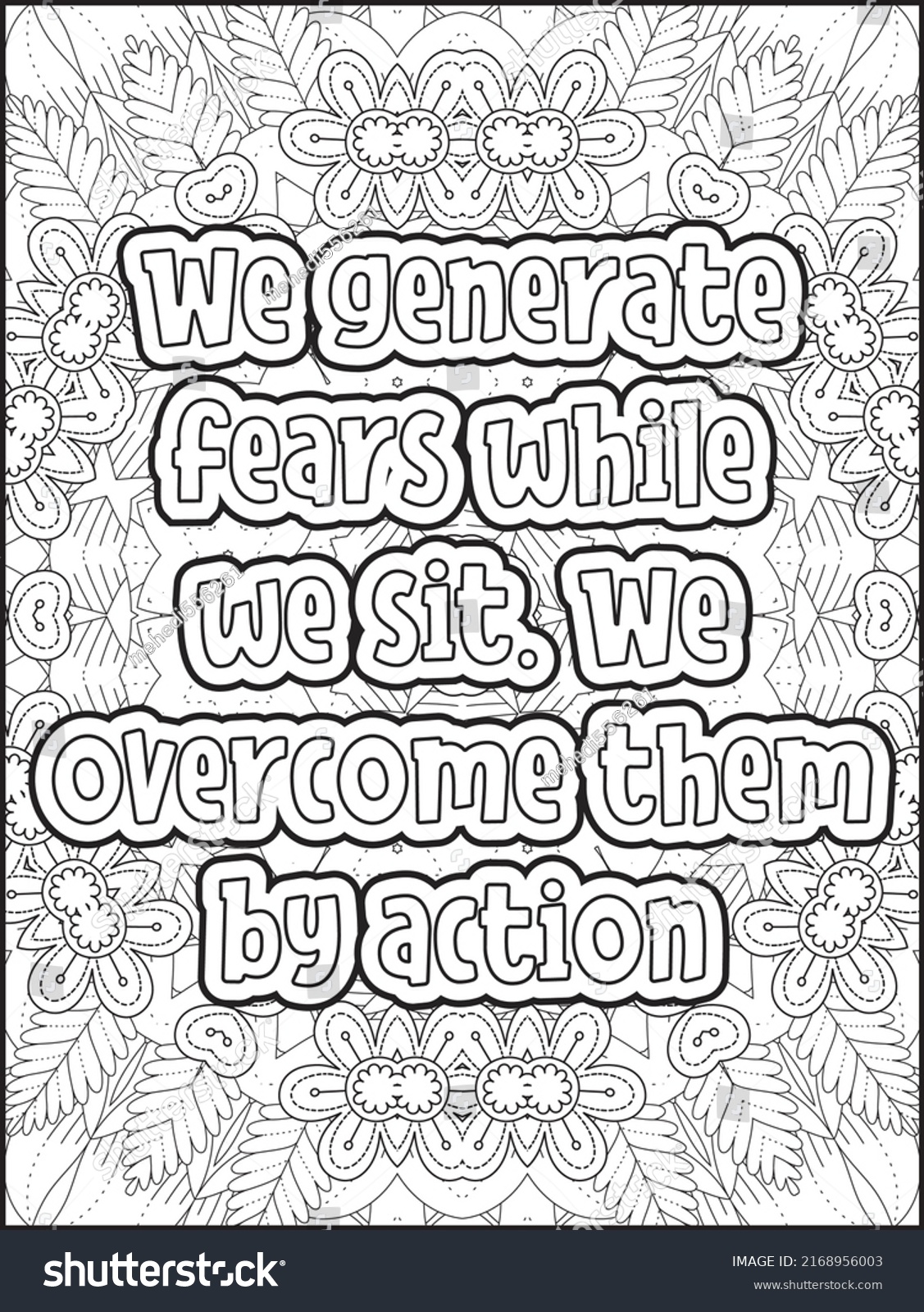 Motivational Quotes Coloring Page Coloring Book Stock Vector Royalty