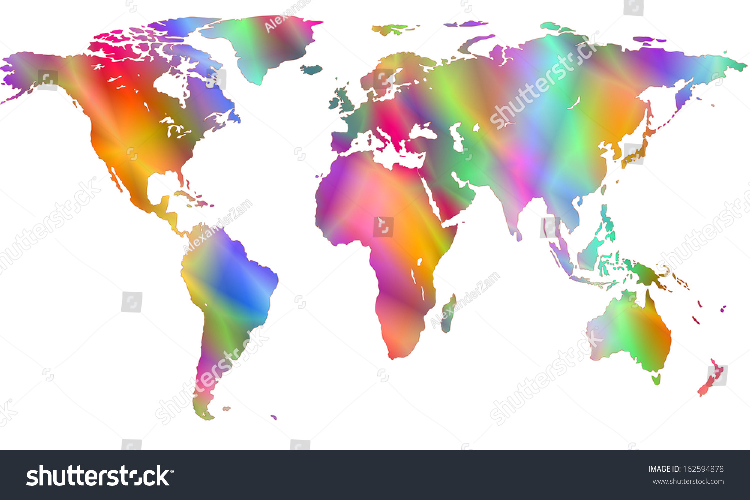 Motley World Map Stock Vector (Royalty Free) 162594878 | Shutterstock