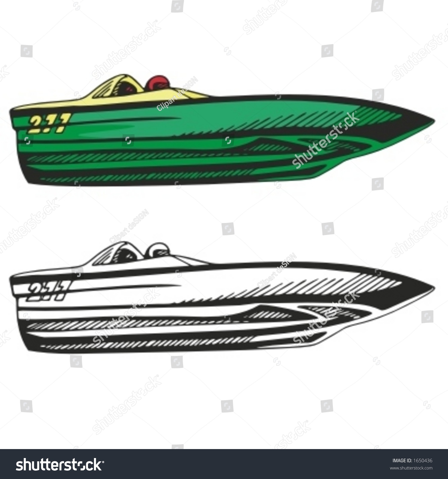 Motor Boat Vector Illustration Stock Vector (Royalty Free) 1650436