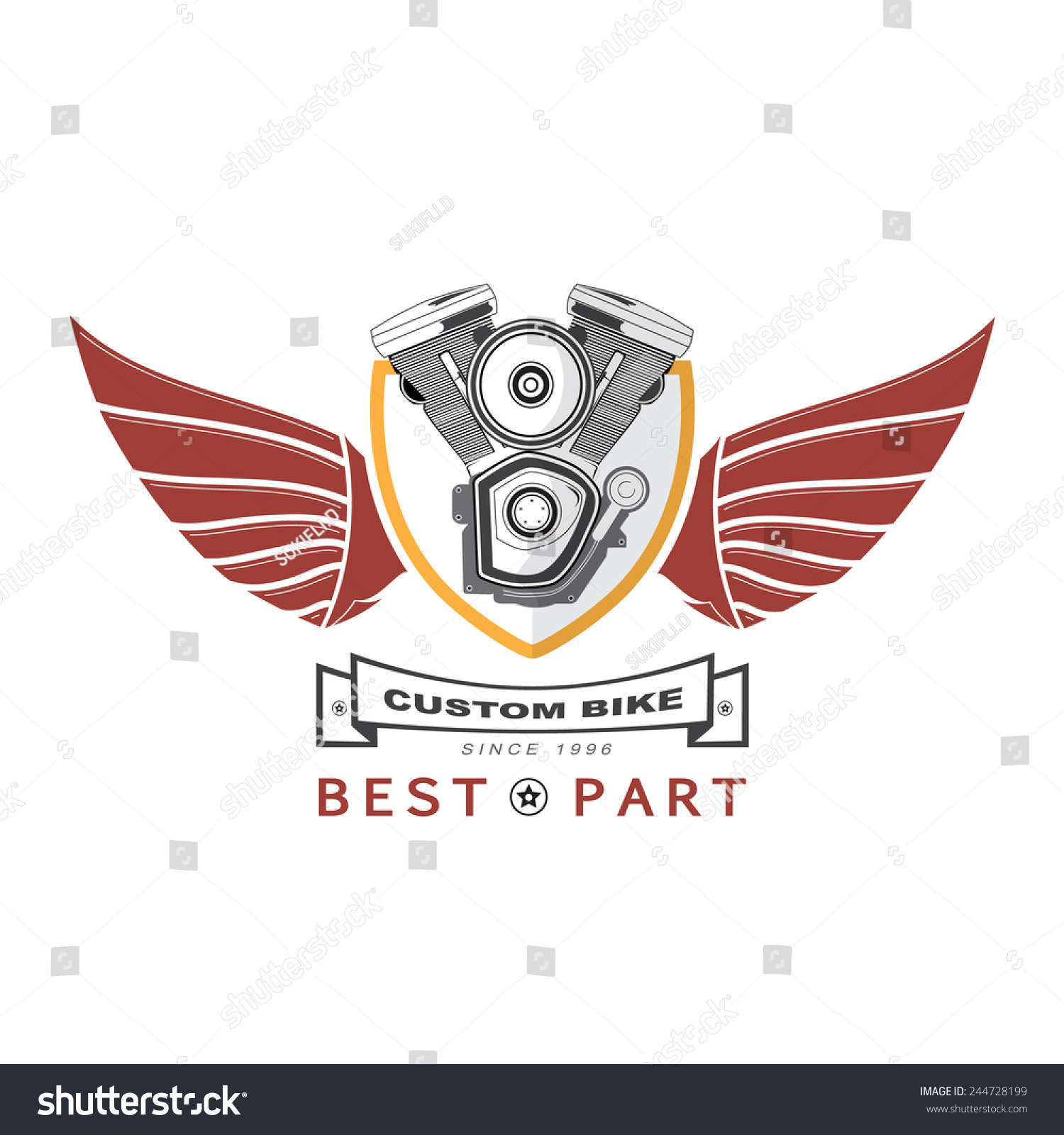 Motor Sticker Graphic Vector Stock Vector (Royalty Free) 244728199