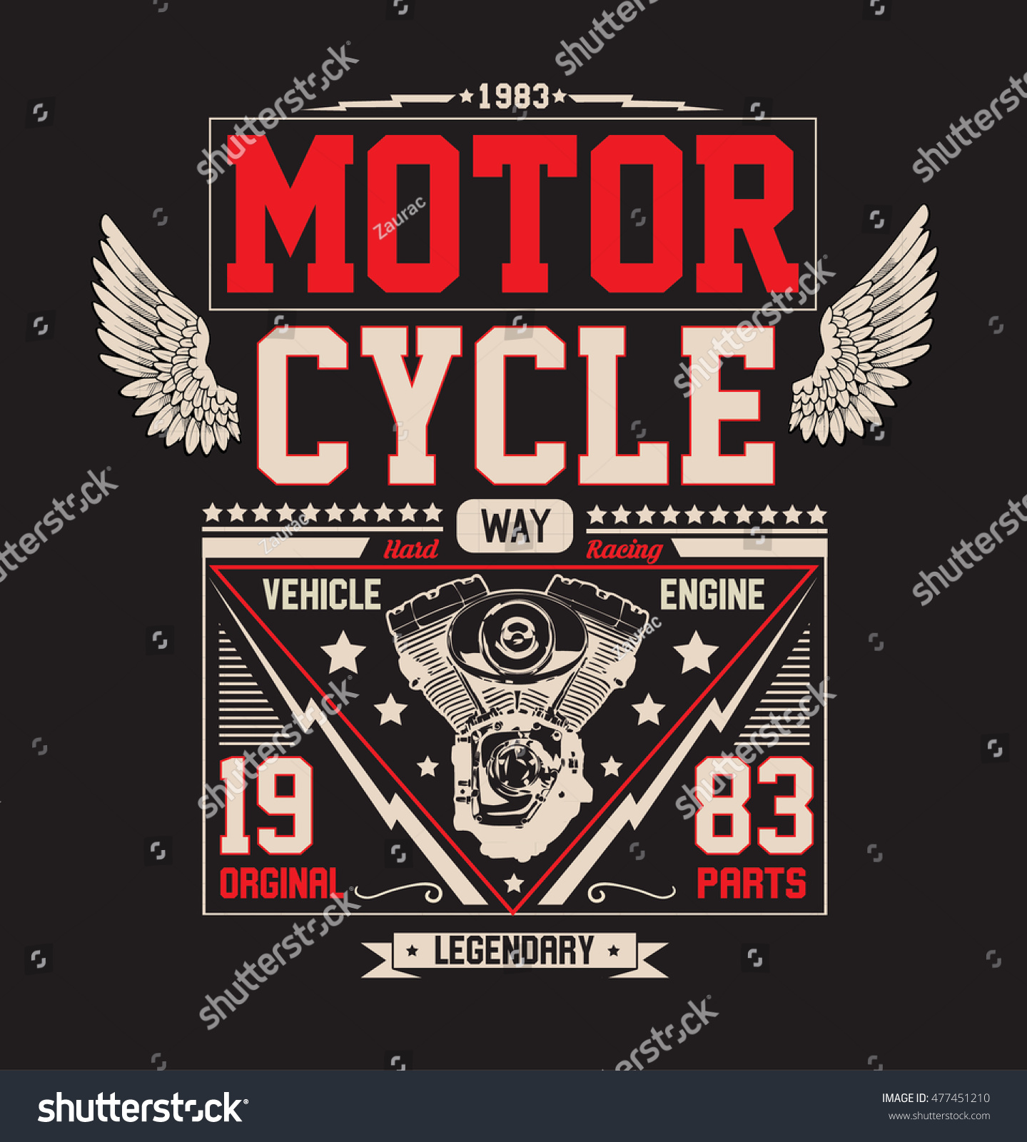 Motor Tshirt Design Stock Vector (Royalty Free) 477451210