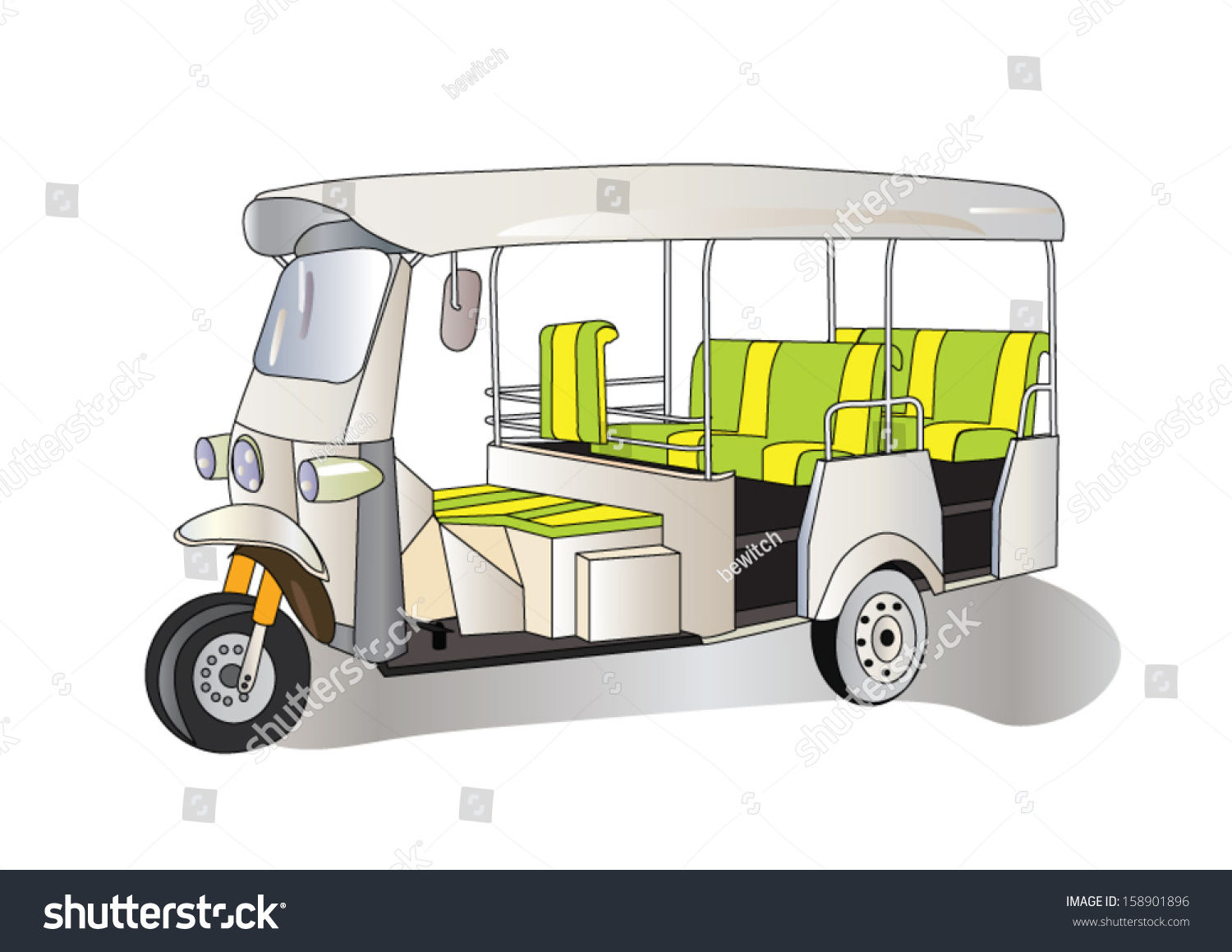 Motor Tricycle Stock Vector (Royalty Free) 158901896