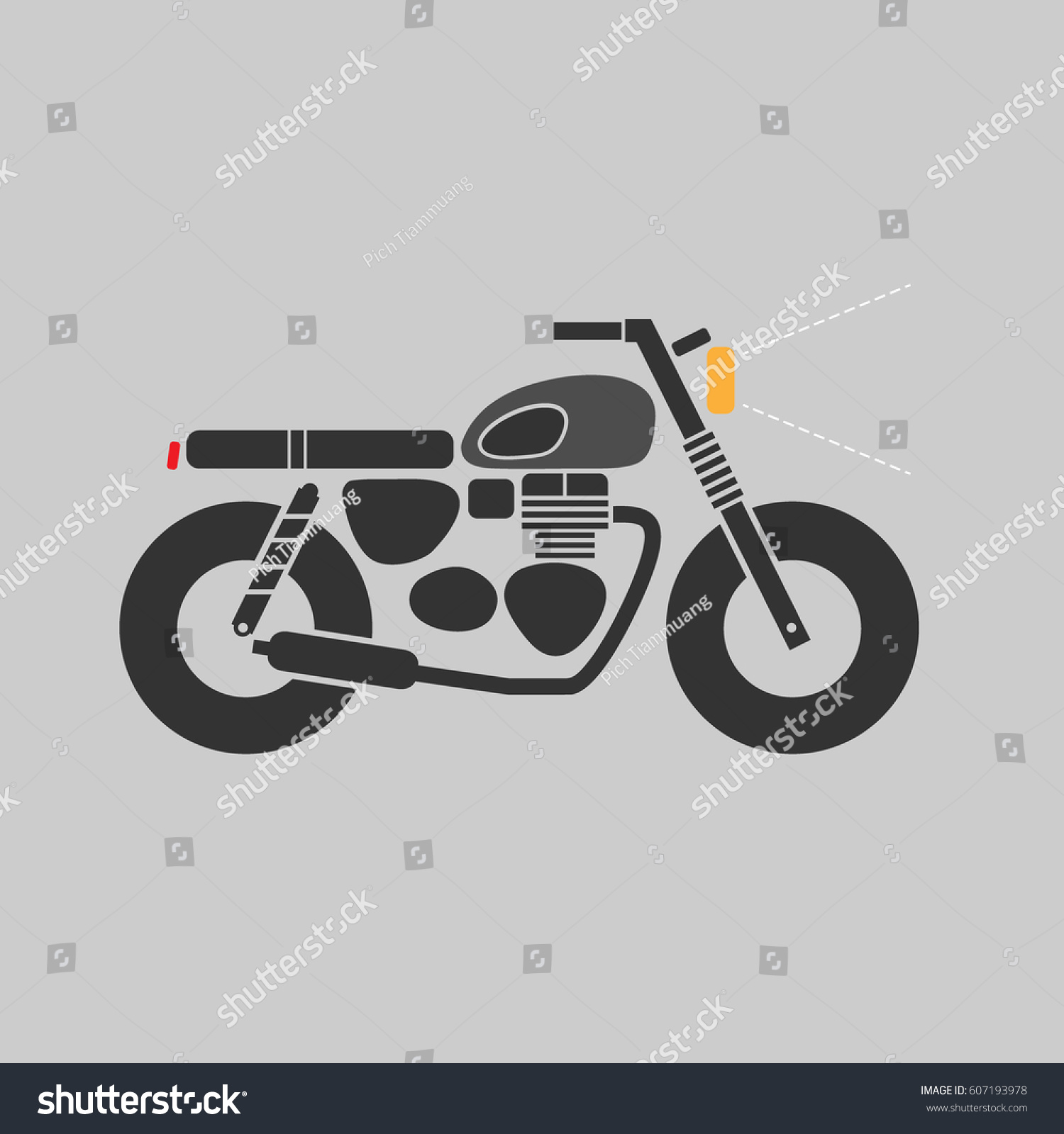 Motorcycle Cafe Racer Vector Stock Vector (Royalty Free) 607193978 ...