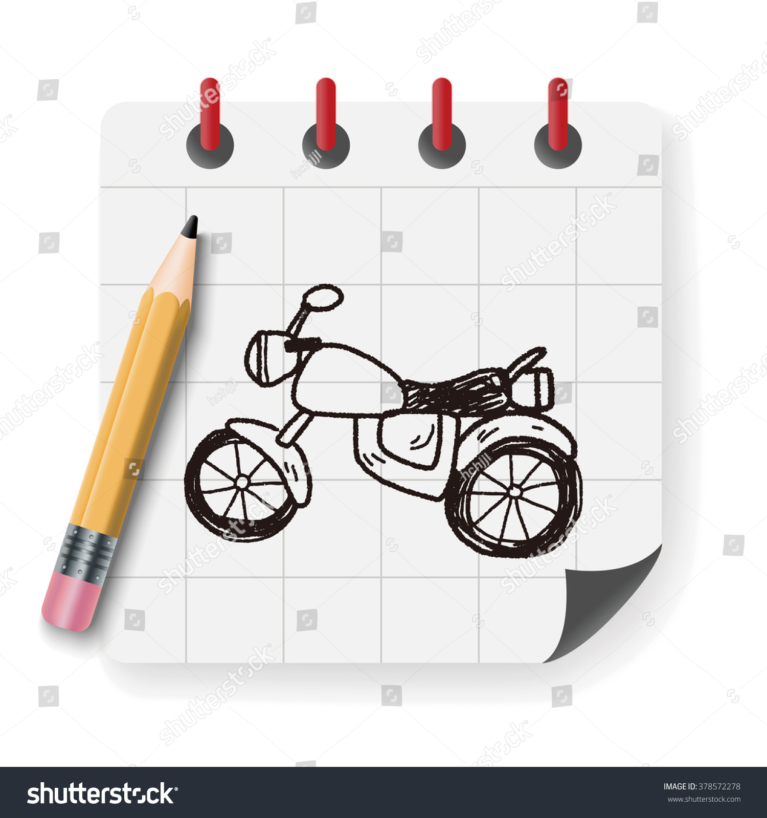 Motorcycle Doodle Stock Vector (Royalty Free) 378572278 | Shutterstock