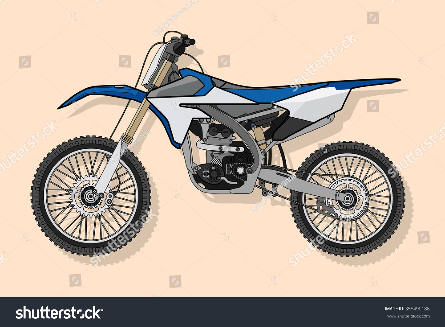 Motorcycle Enduro Vector: เวกเตอร์สต็อก (ปลอดค่าลิขสิทธิ์) 358490186 ...