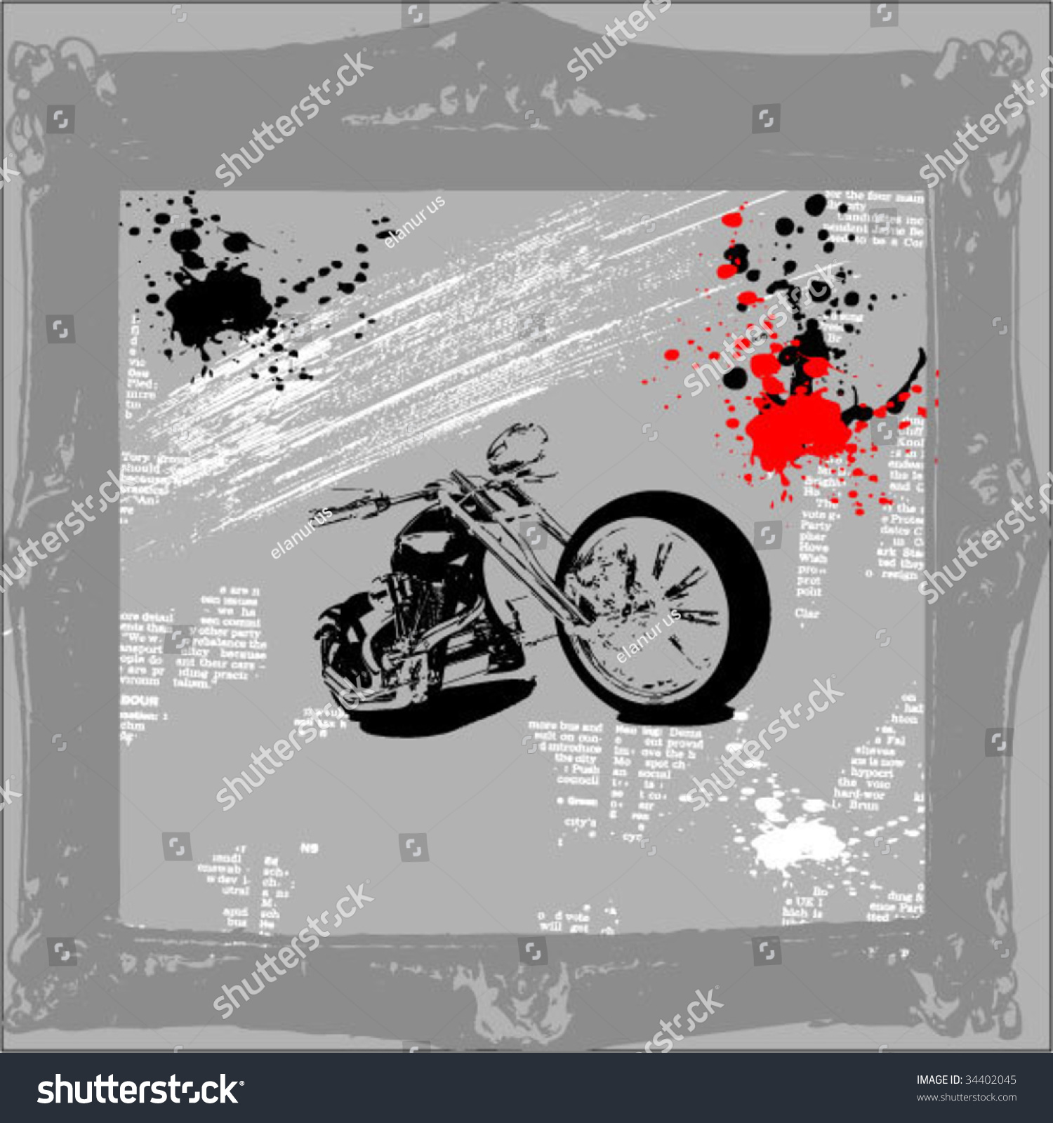 Motorcycle Grunge Vector Background: vector de stock (libre de regalías ...