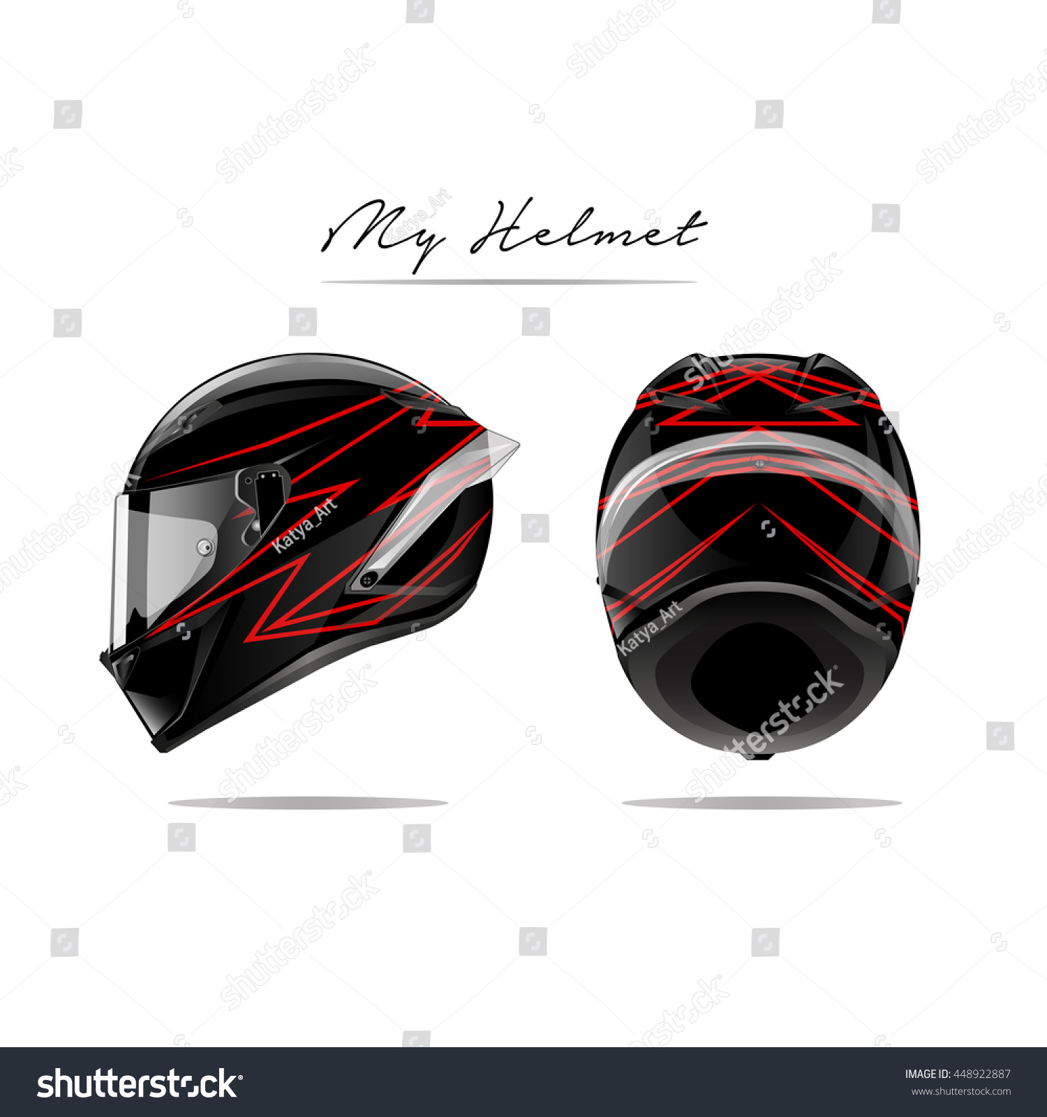 Motorcycle Helmet Isolated Vector Image Stock Vector (Royalty Free ...