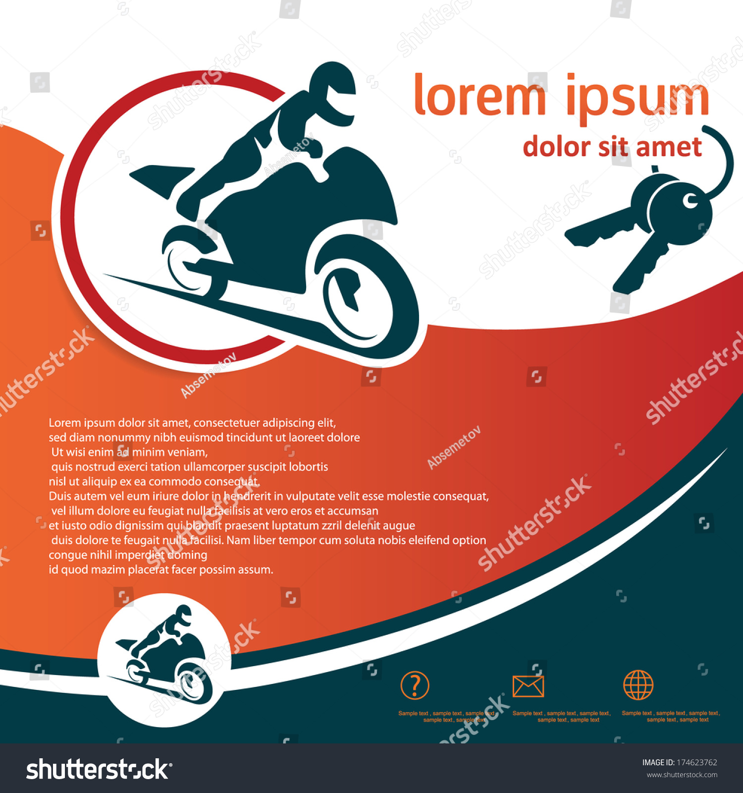 Motorcycle Keys Brochure Stock Vector (Royalty Free) 174623762 ...