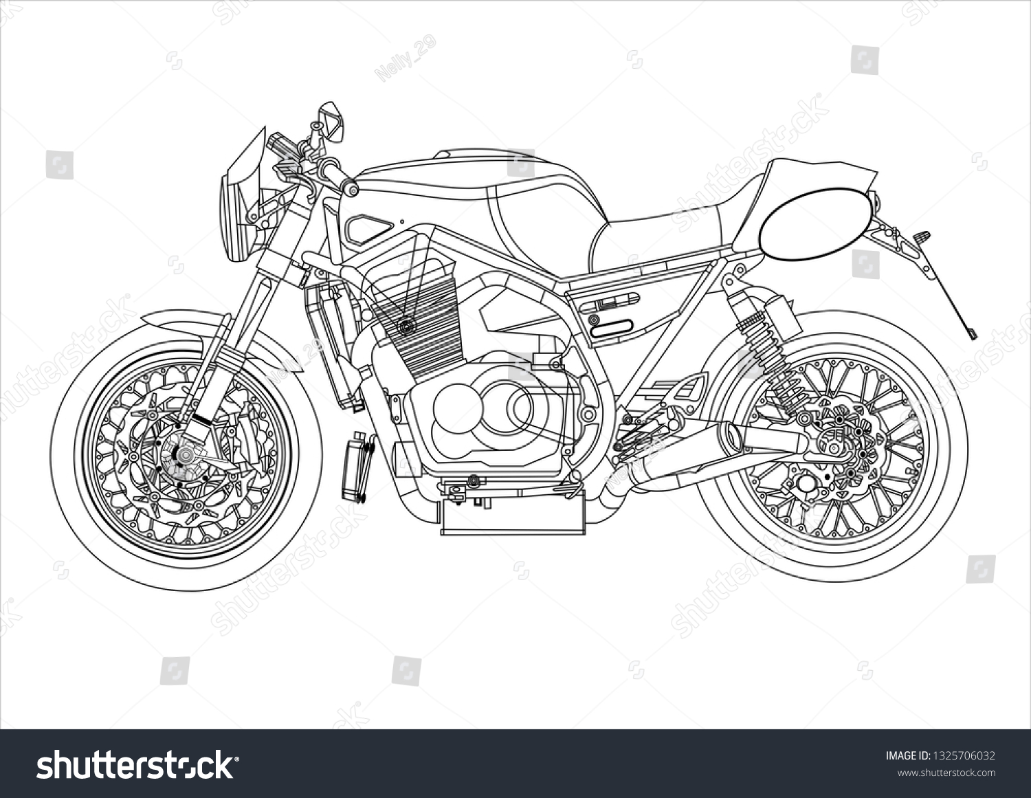 Motorcycle Line Vector Illustration Stock Vector (Royalty Free ...