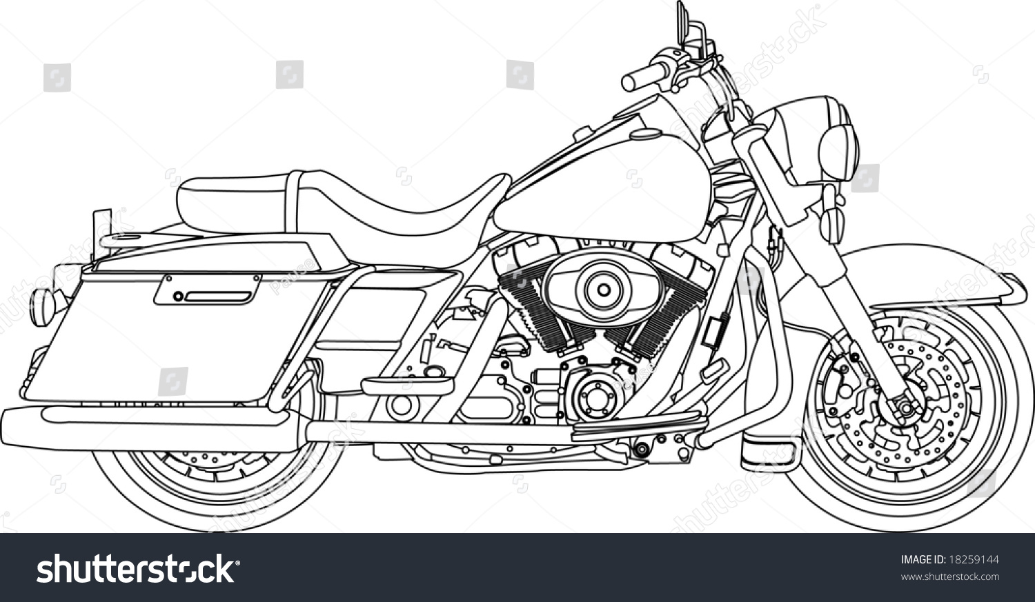 Motorcycle Outline Stock Vector 18259144 - Shutterstock