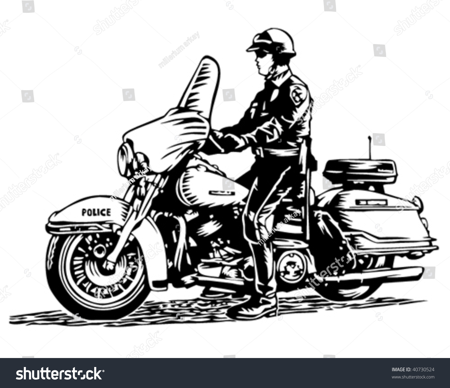 Motorcycle Policeman Stock Vector Illustration 40730524 : Shutterstock