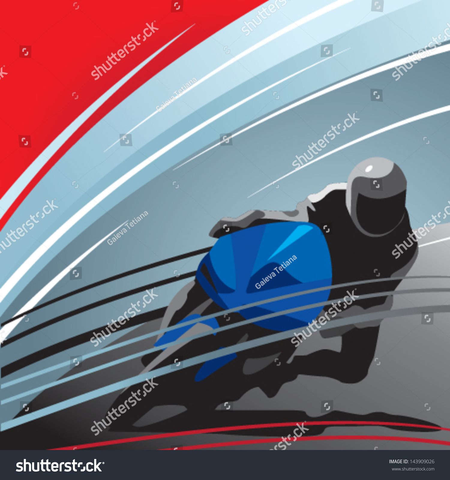 Motorcycle Racer Front View Stock Vector (Royalty Free) 143909026 ...