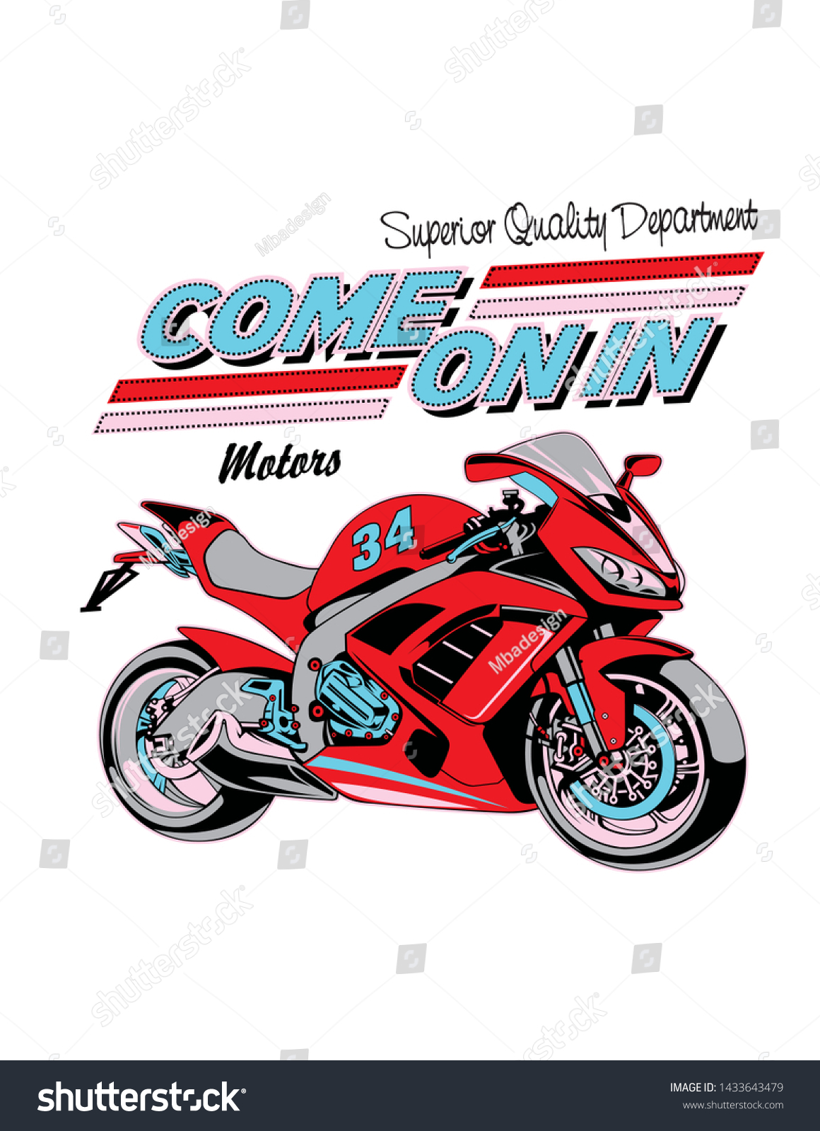Motorcycle Racing Design Print Vector: vector de stock (libre de ...