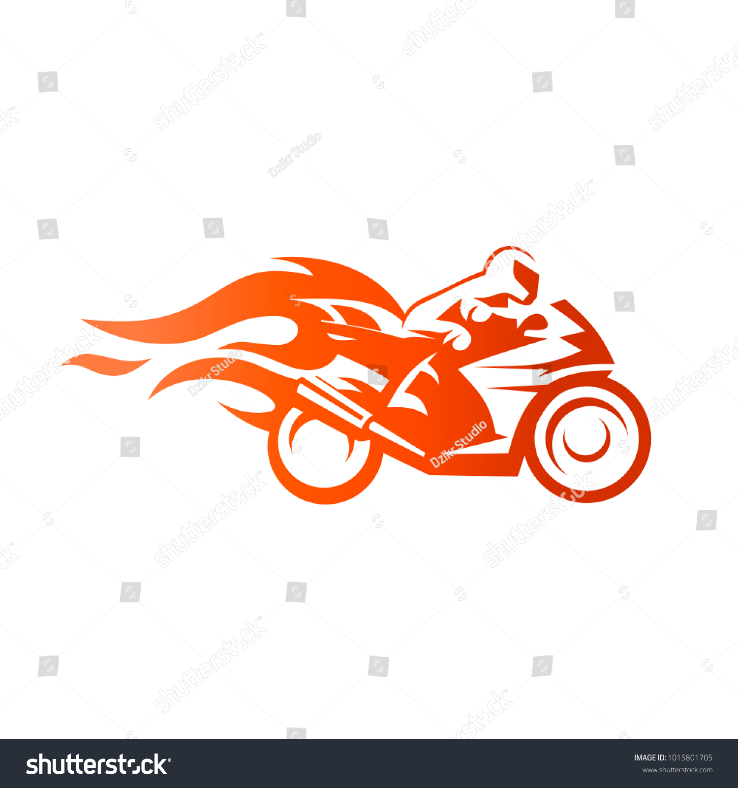 Motorcycle Racing Fire Logo Vector Stock Vector (Royalty Free) 1015801705