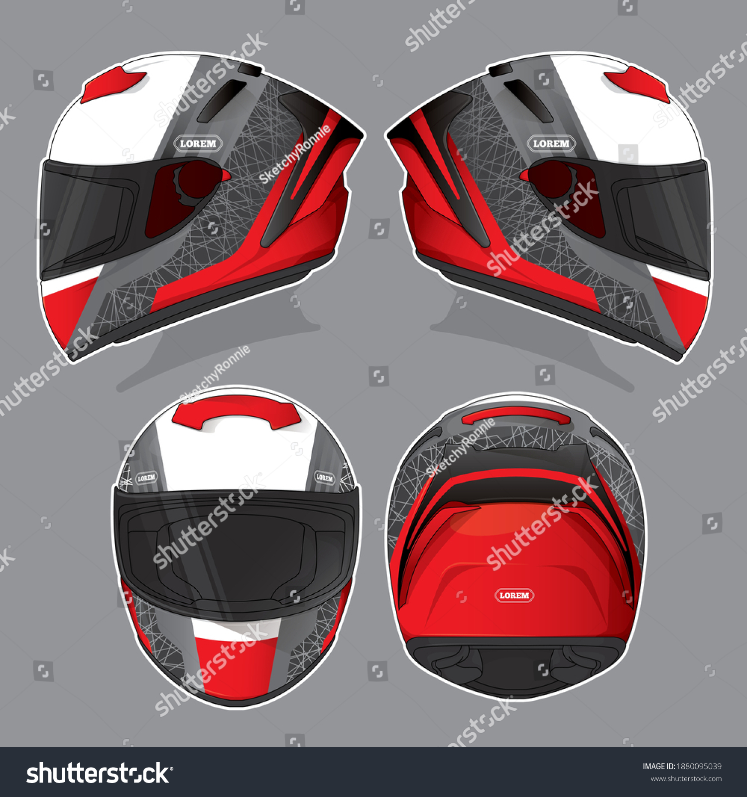 Motorcycle Racing Helmet Template Vector Design: เวกเตอร์สต็อก (ปลอดค่า ...