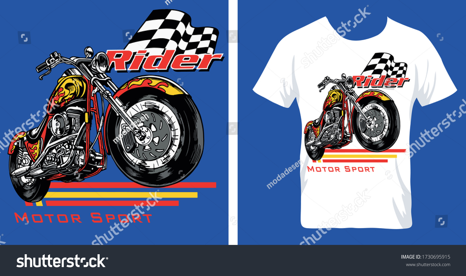 Motorcycle Racing Template Vector Print Design Stock Vector (Royalty ...