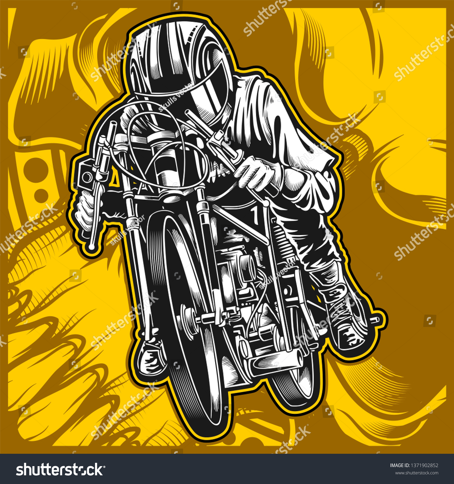 Motorcycle Racing Vector Hand Drawing Stock Vector (Royalty Free ...