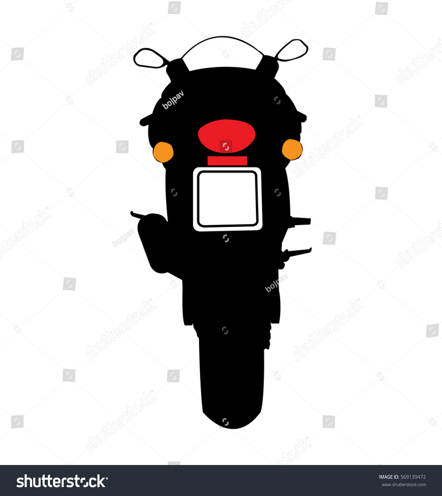 Motorcycle Rear View Vector Silhouette: vetor stock (livre de direitos ...