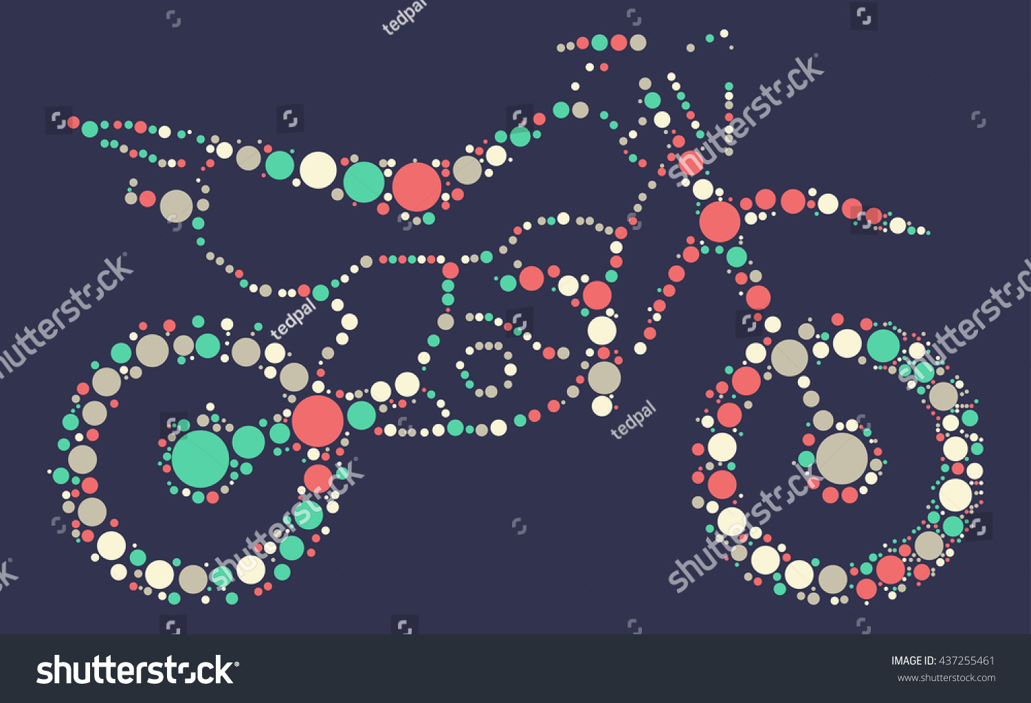 Motorcycle Shape Vector Design By Color Stock Vector (Royalty Free ...