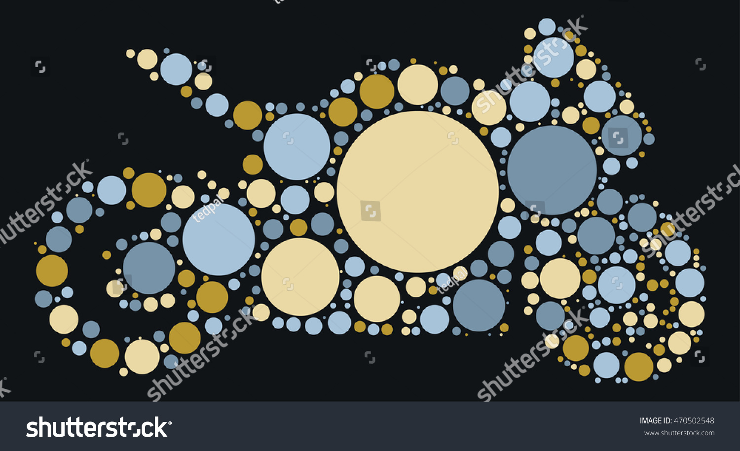 Motorcycle Shape Vector Design By Color Stock Vector (Royalty Free ...