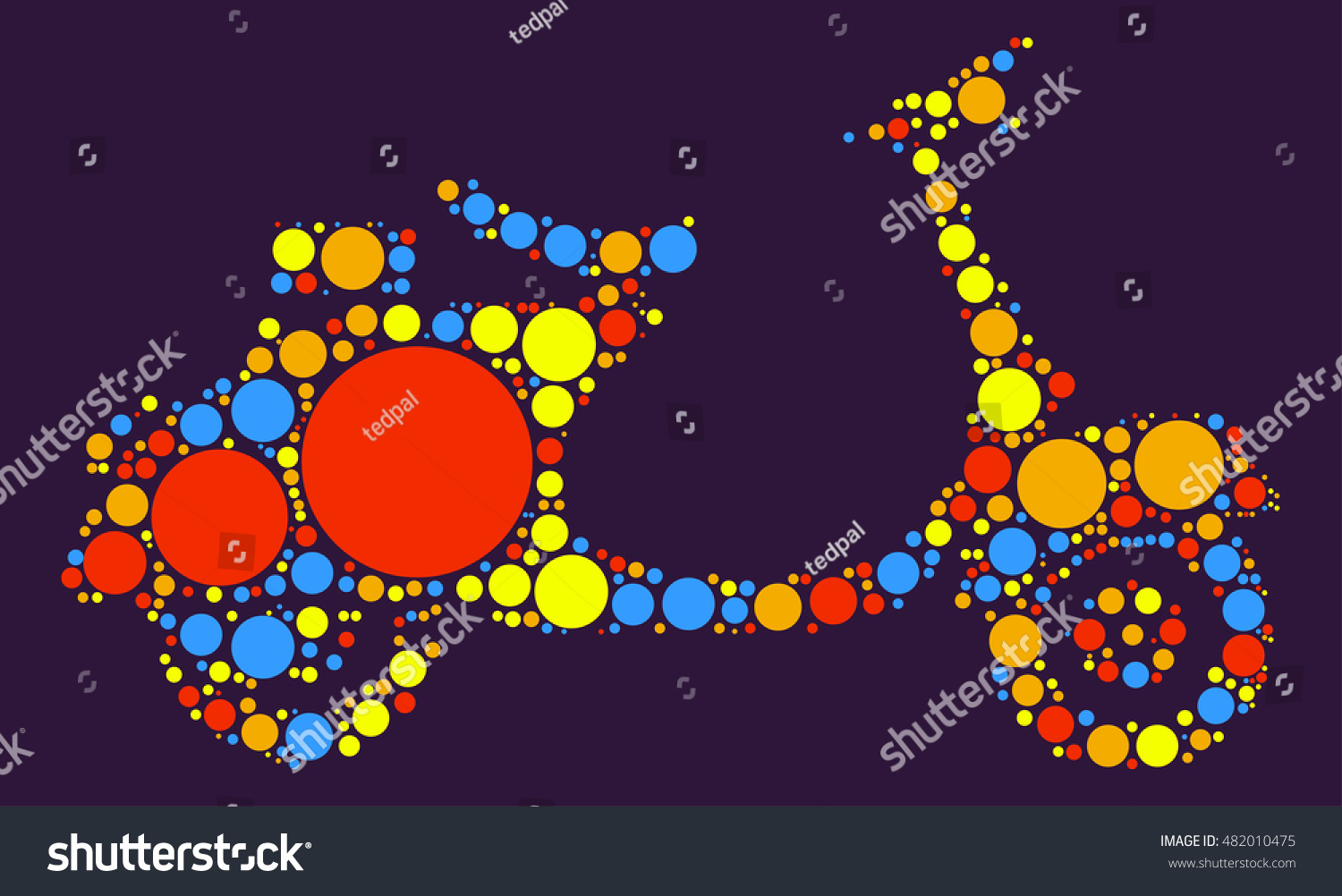Motorcycle Shape Vector Design By Color Stock Vector (Royalty Free ...