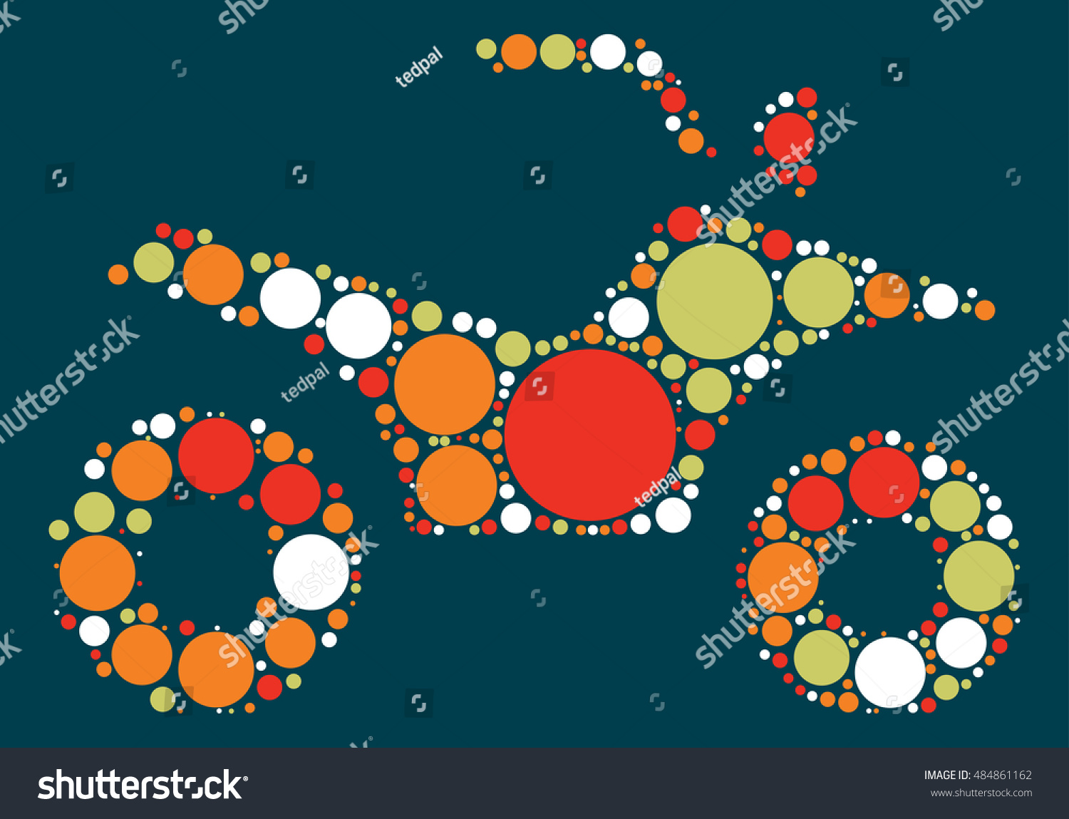 Motorcycle Shape Vector Design By Color Stock Vector (Royalty Free ...