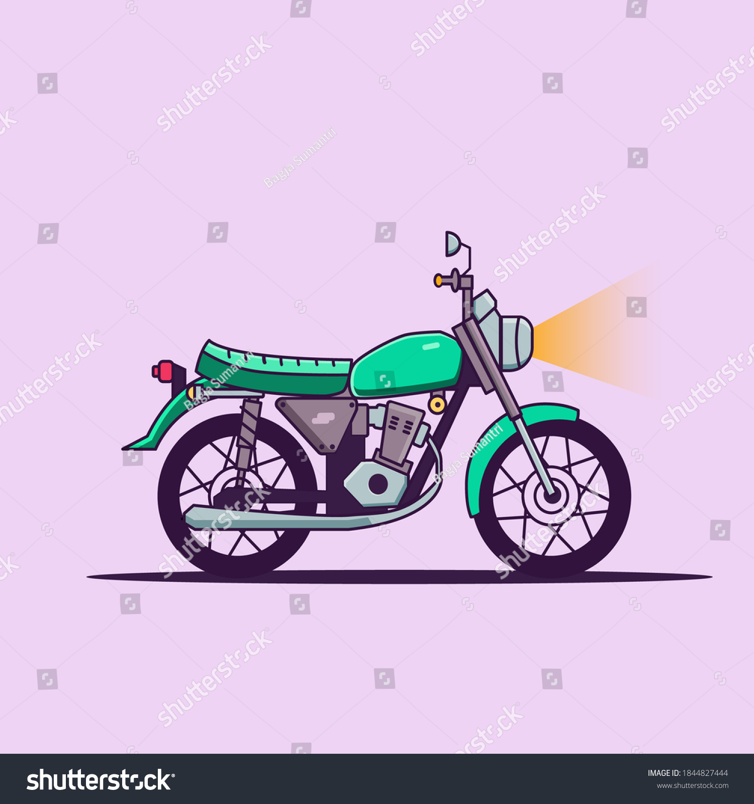 Motorcycle Side View Isolated Vector Flat Stock Vector (Royalty Free ...