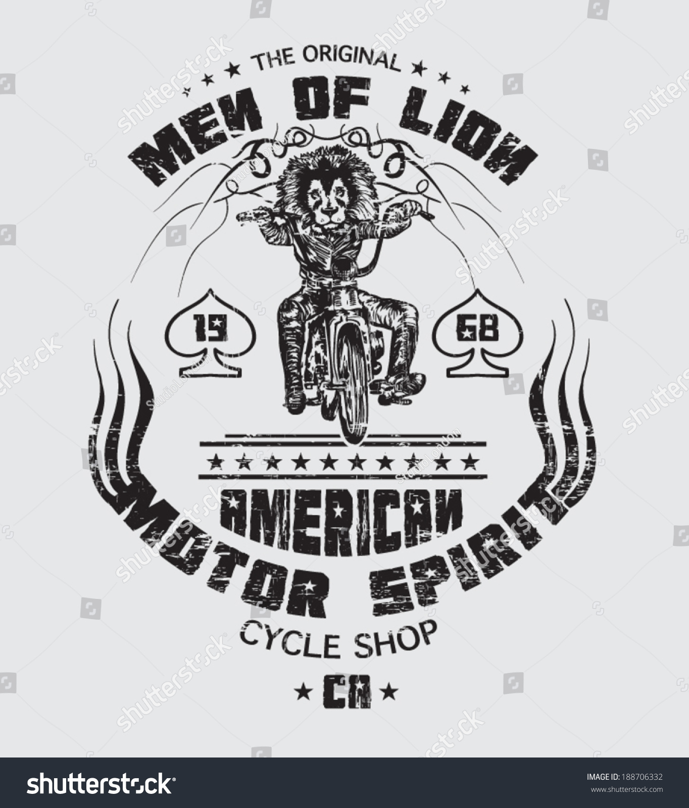 Motorcycle Skull Design Stock Vector (Royalty Free) 188706332