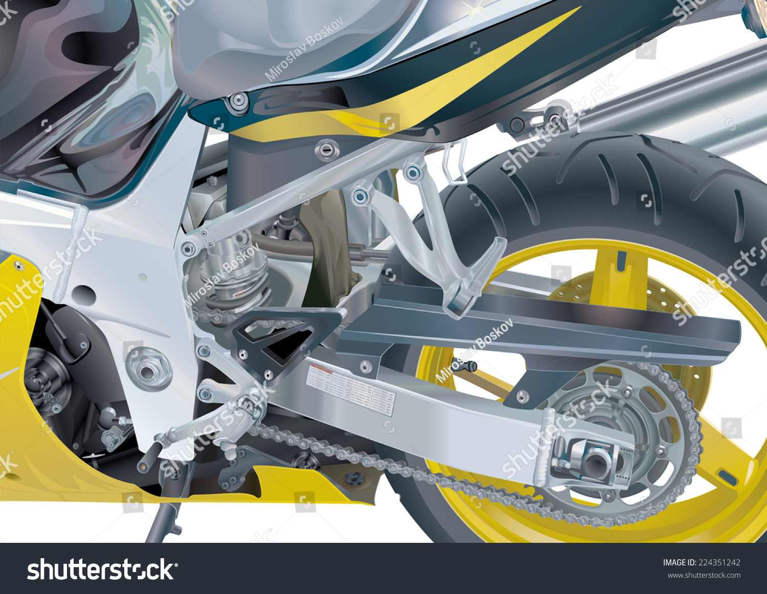 Motorcycle Transmission Elements Illustration Stock Vector (Royalty ...