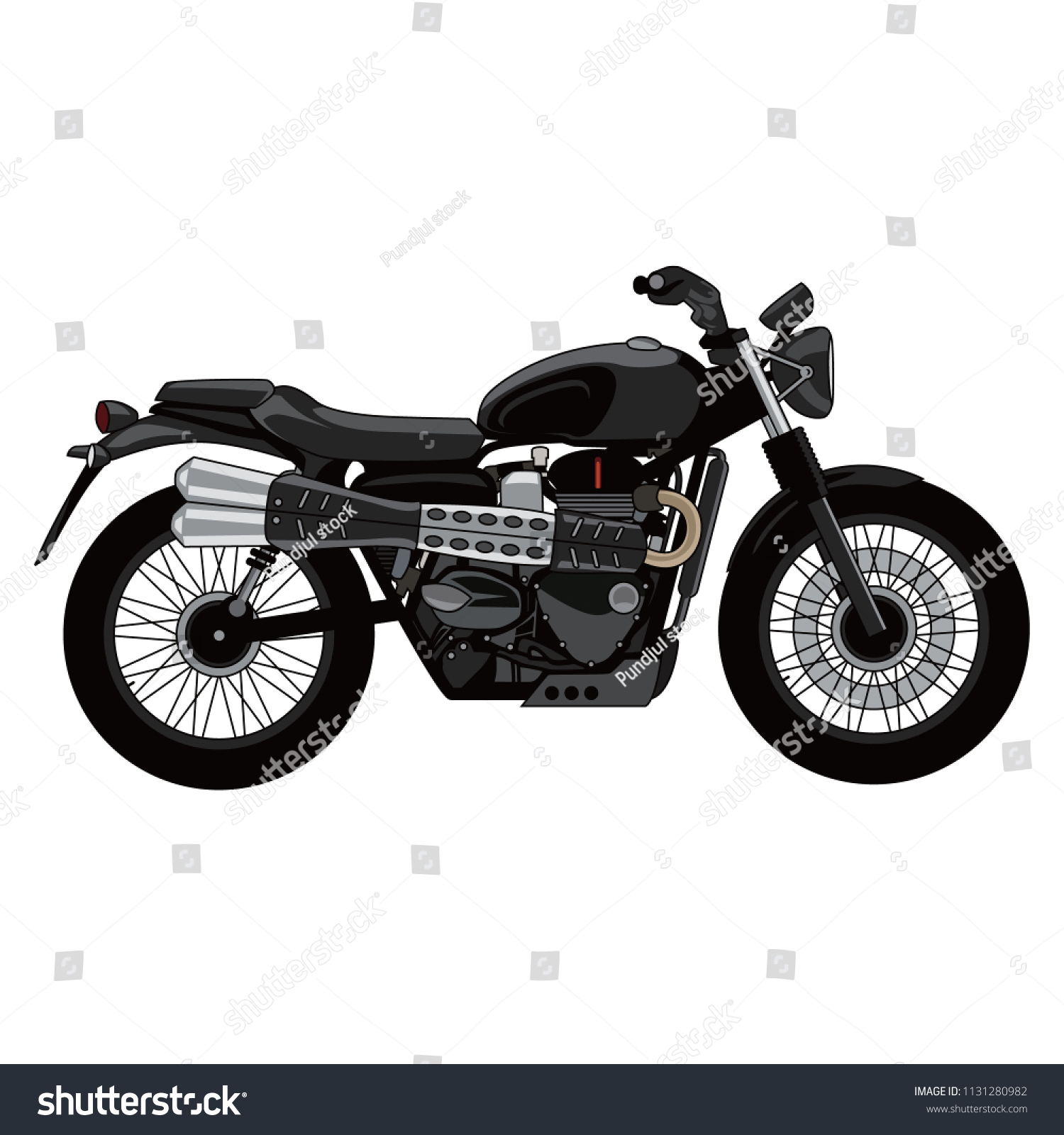 Motorcycle Vector Illustration Stock Vector (Royalty Free) 1131280982 ...