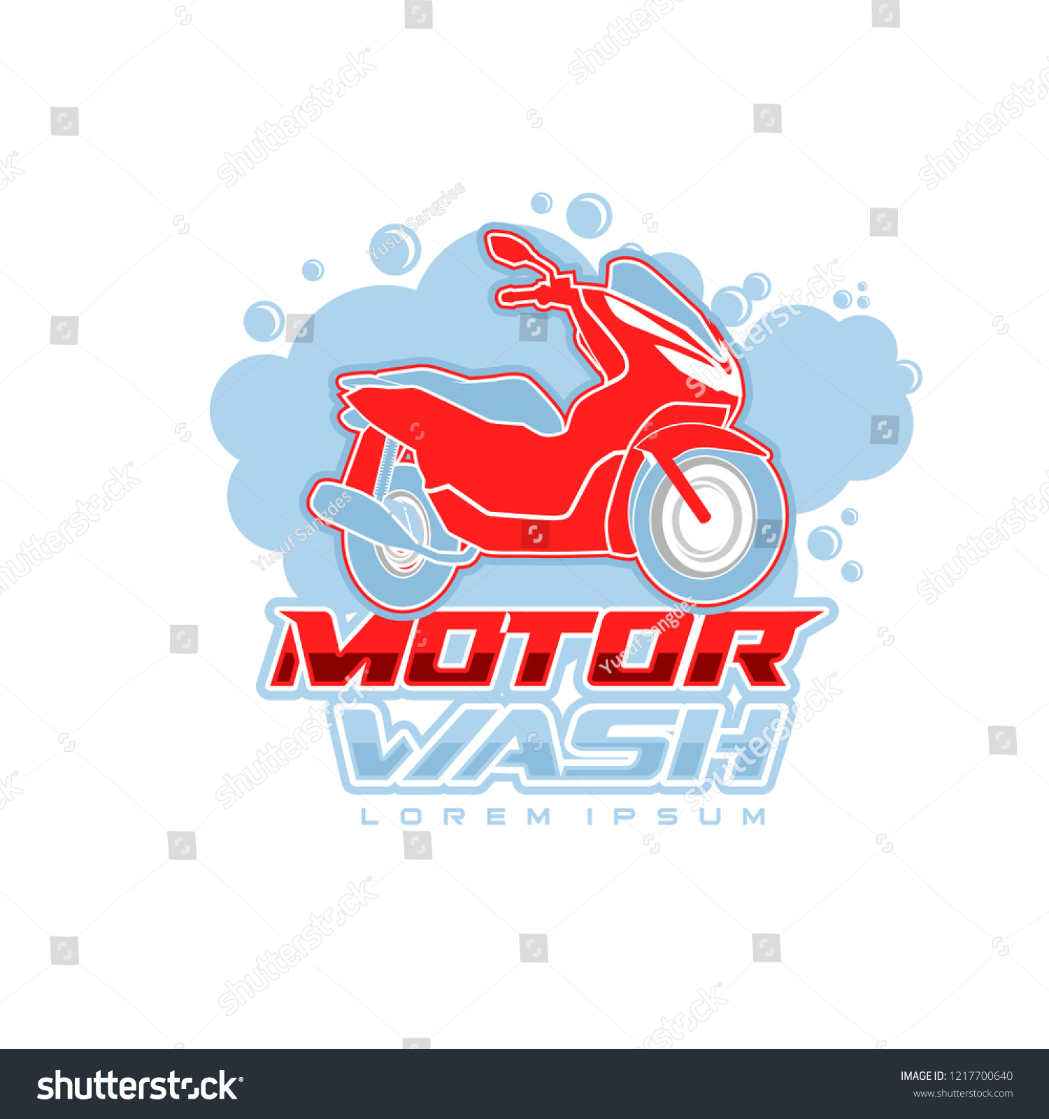 Motorcycle Wash Logo Template Stock Vector (Royalty Free) 1217700640