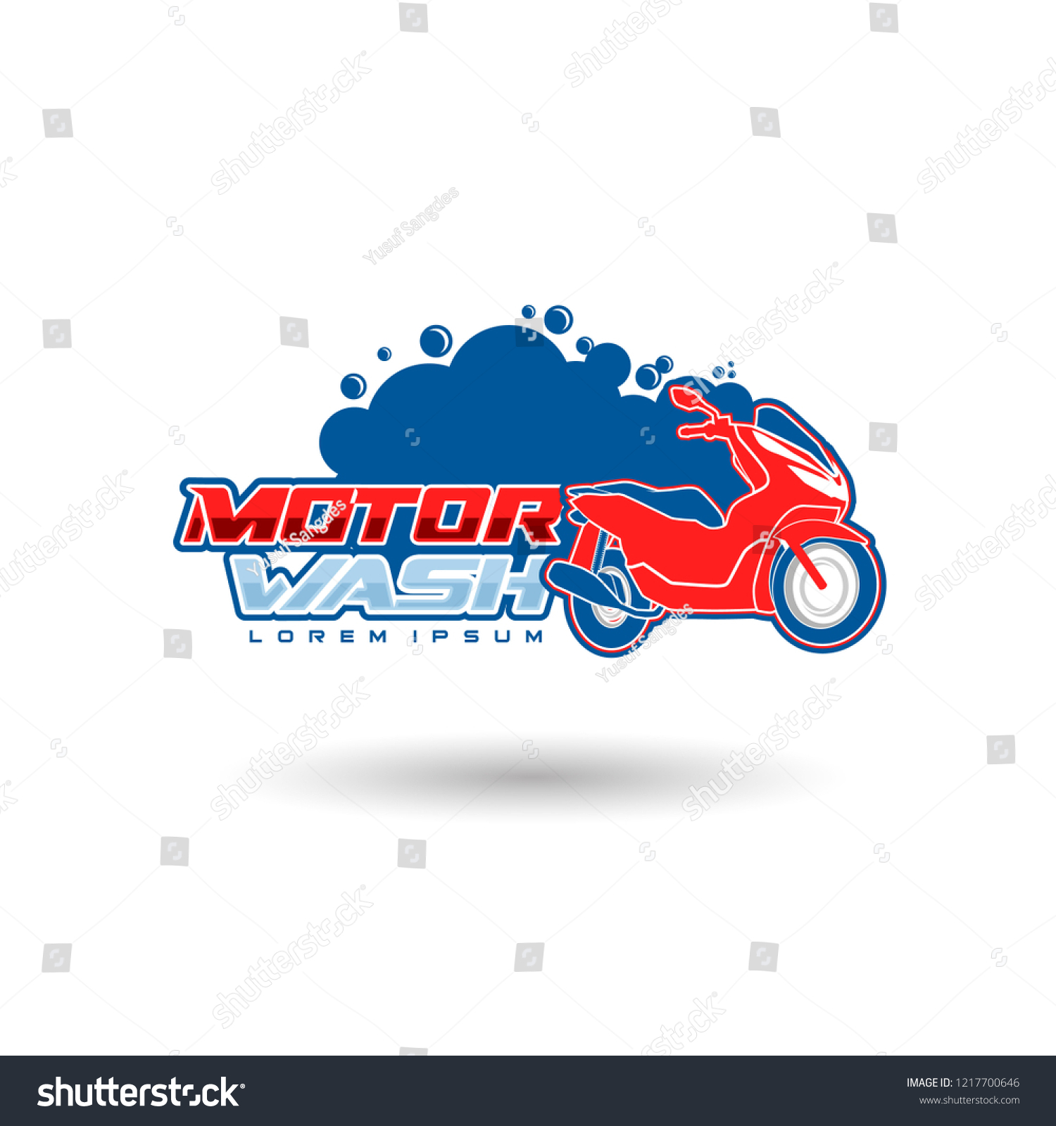 Motorcycle Wash Logo Template: เวกเตอร์สต็อก (ปลอดค่าลิขสิทธิ์) 1217700646